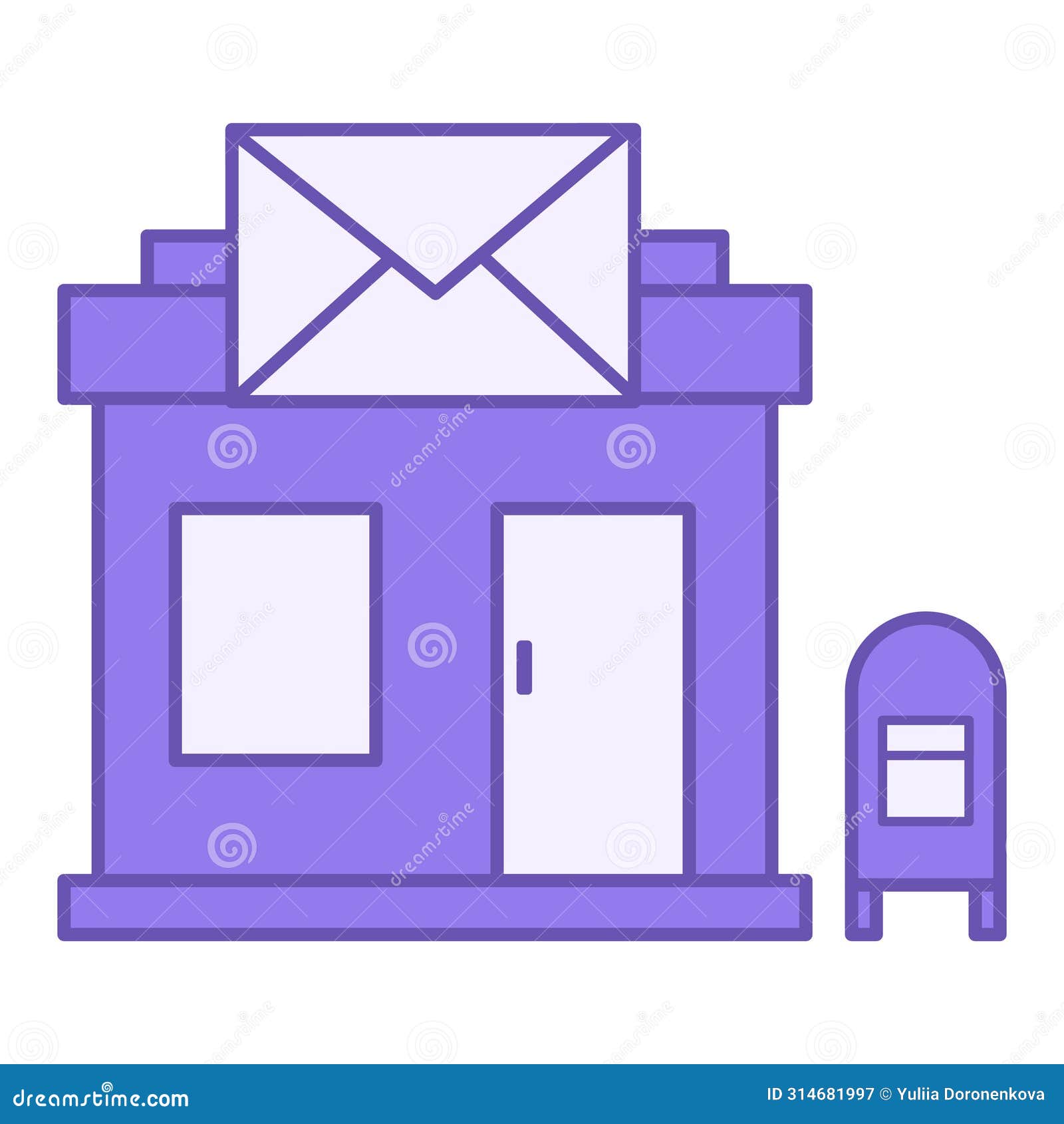 Colored Post Office Icon. stock vector. Illustration of communication ...