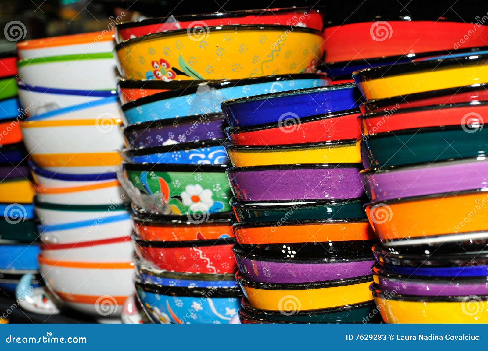 Colored pottery stock image. Image of middle, colourful - 7629283