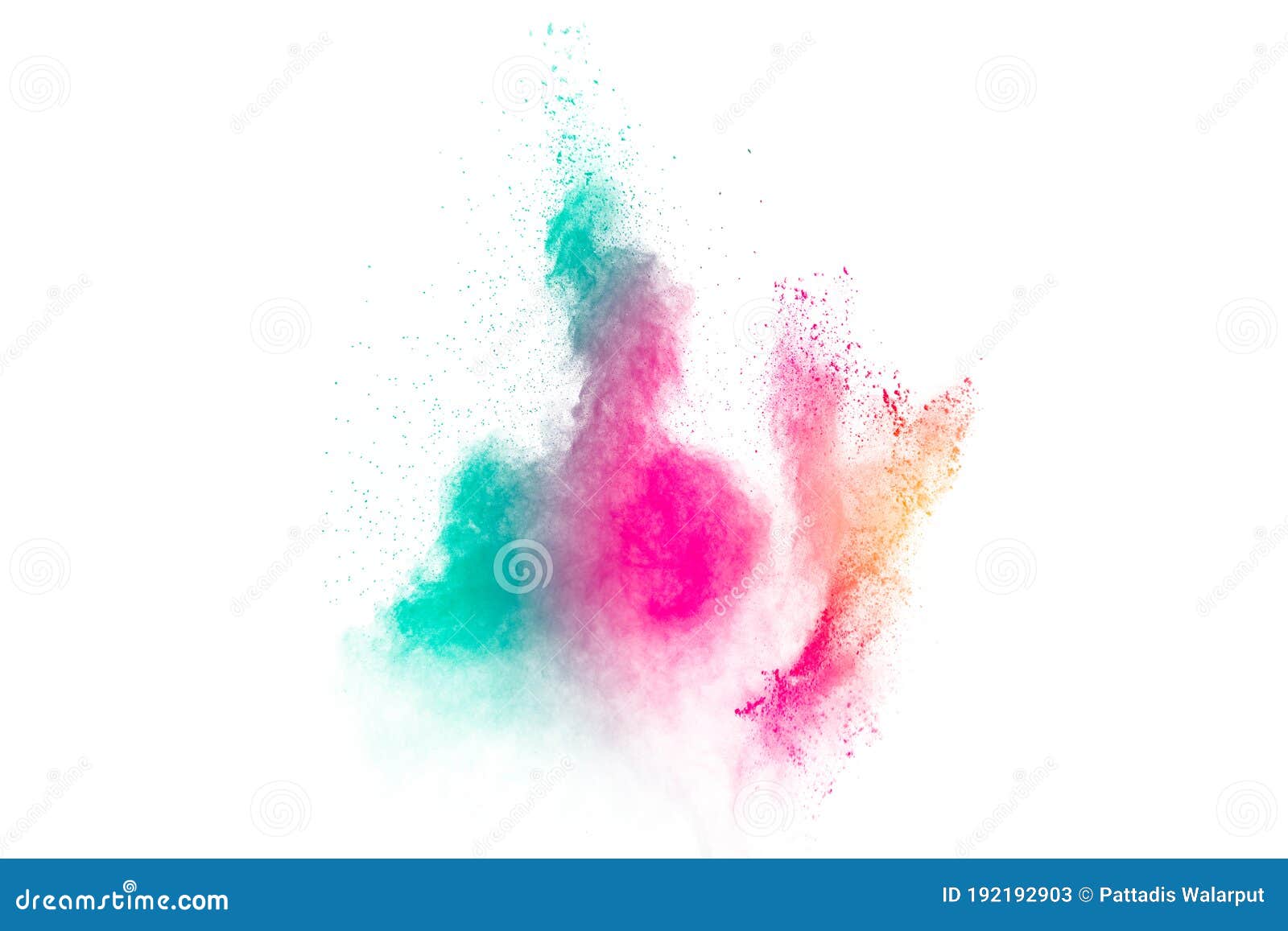 Colored Powder Explosion. Abstract Closeup Dust on Backdrop. Colorful ...