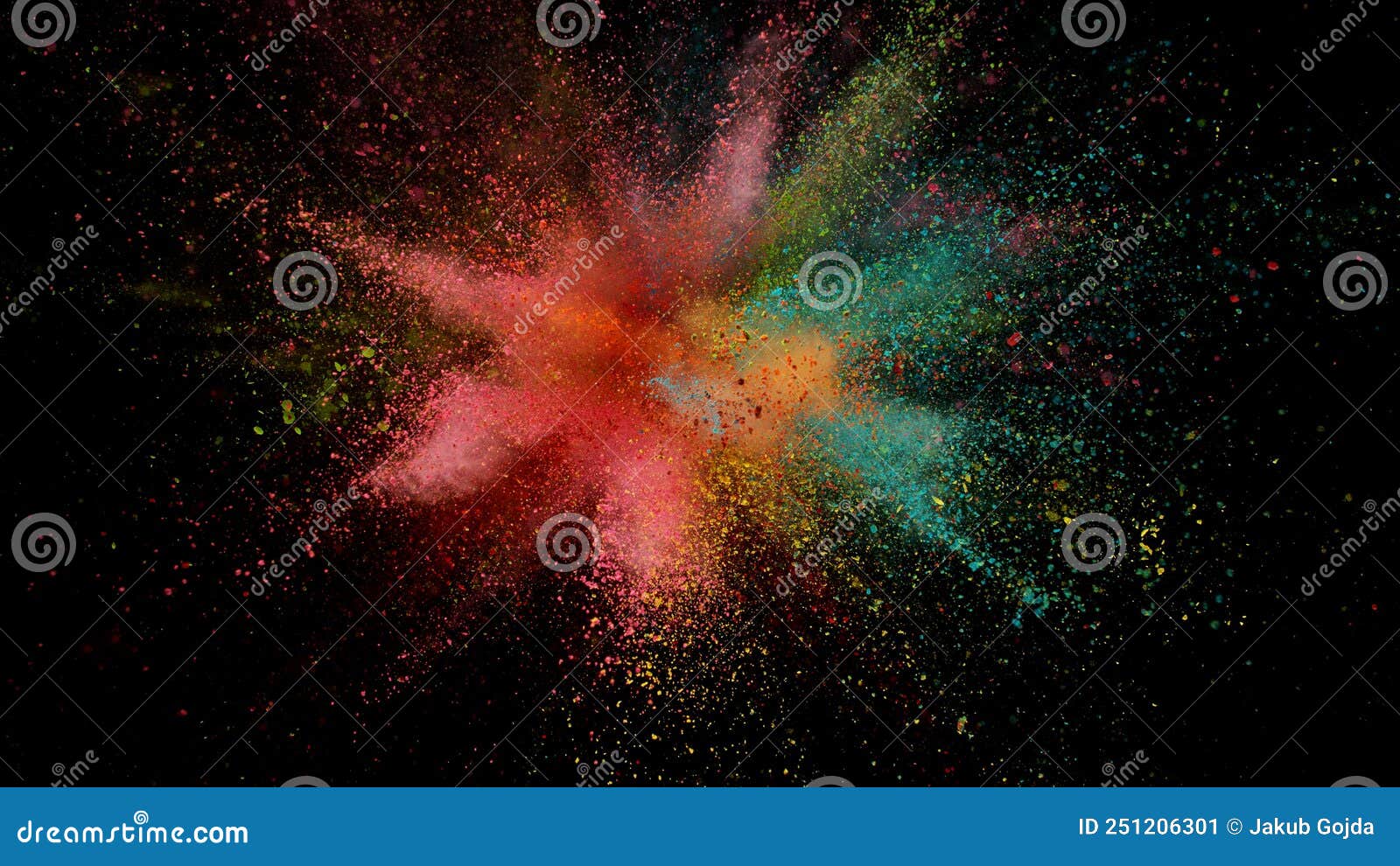 Colored powder explosion stock image. Image of fume - 251206301