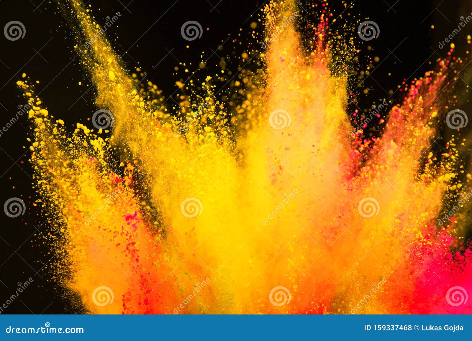 Colored Powder Explosion On Black Background. Stock Photo - Image of ...