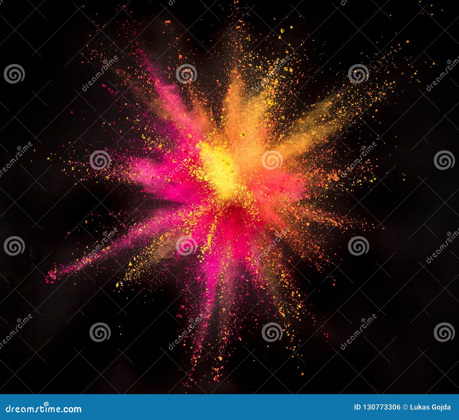 Colored Powder Explosion on Black Background. Stock Photo - Image of ...