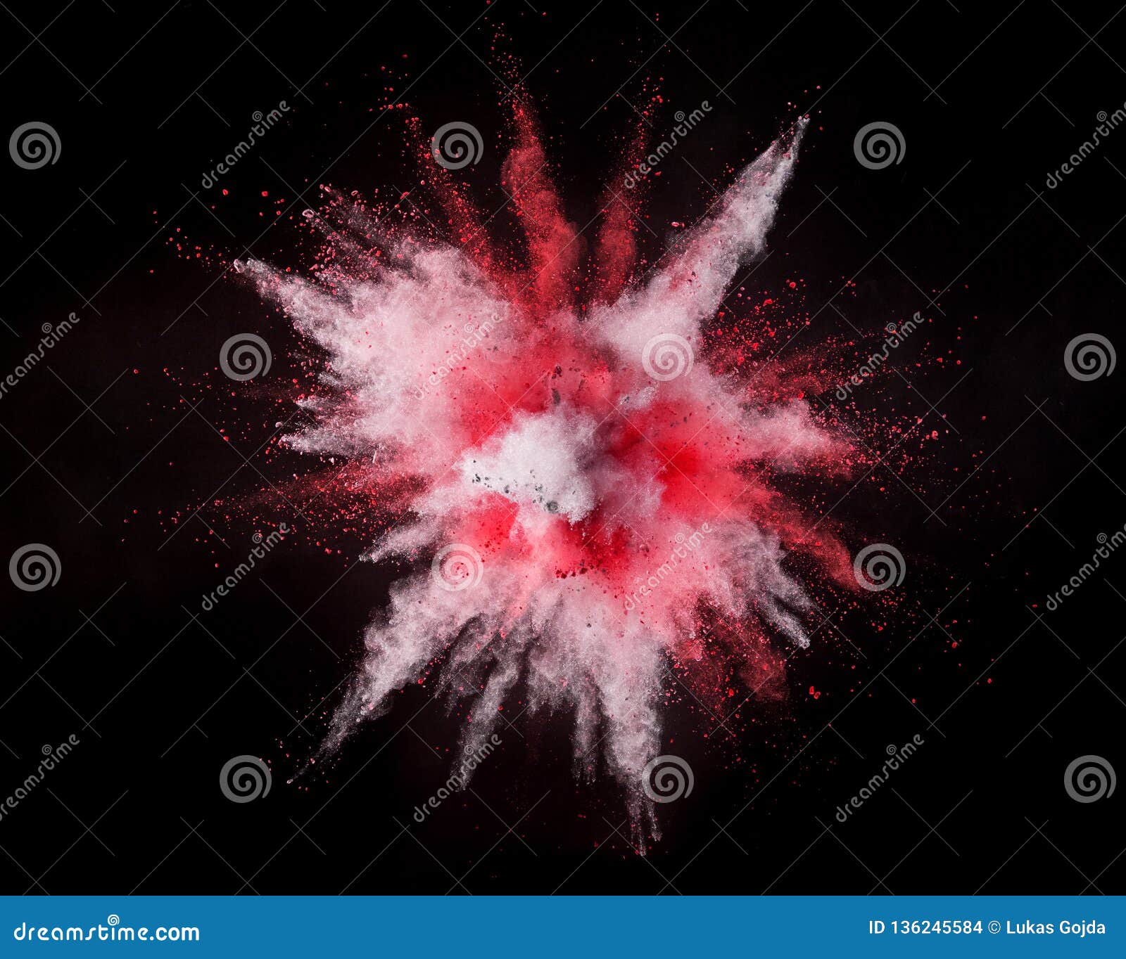 Colored Powder Explosion on Black Background. Stock Photo - Image of ...
