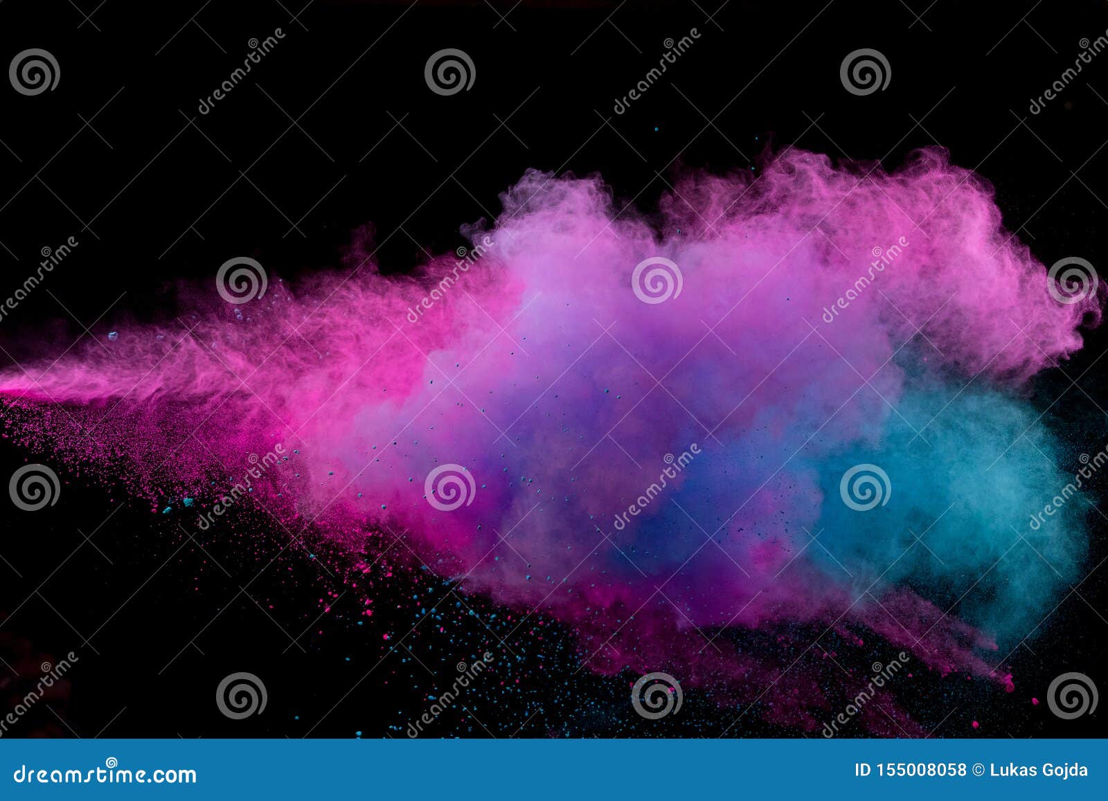 Colored Powder Explosion on Black Background. Stock Photo - Image of ...