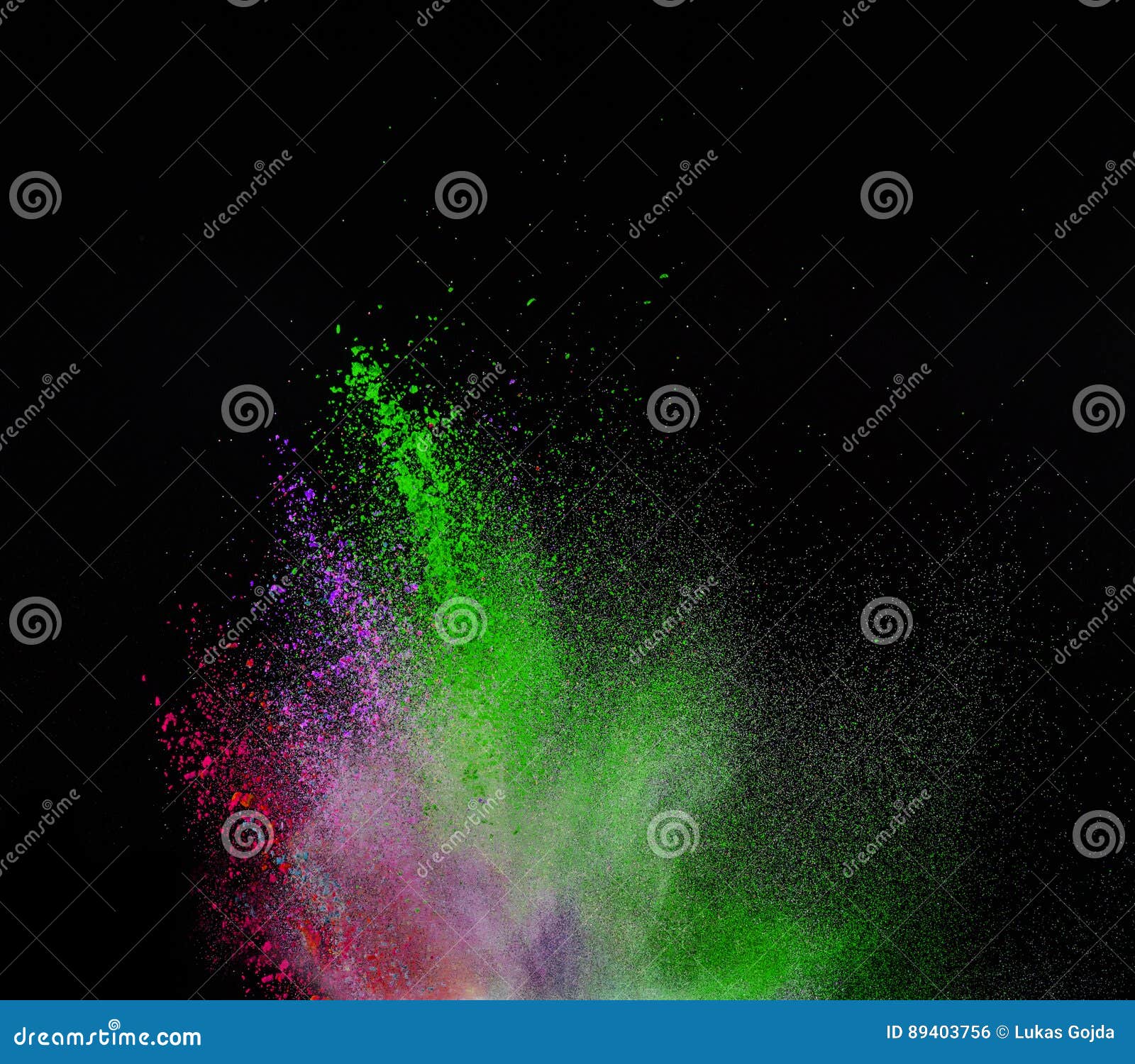 Colored Powder Explosion on Black Background. Stock Photo - Image of ...