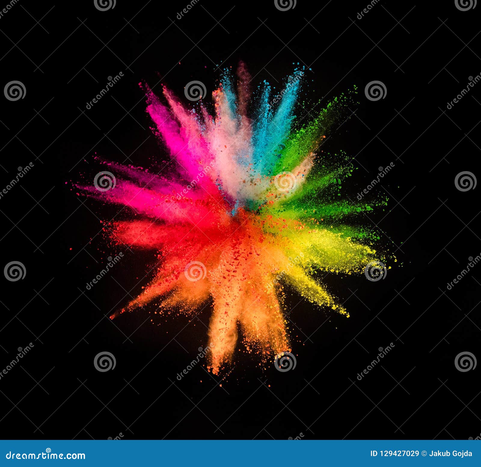 Colored Powder Explosion on Black Background Stock Image - Image of ...