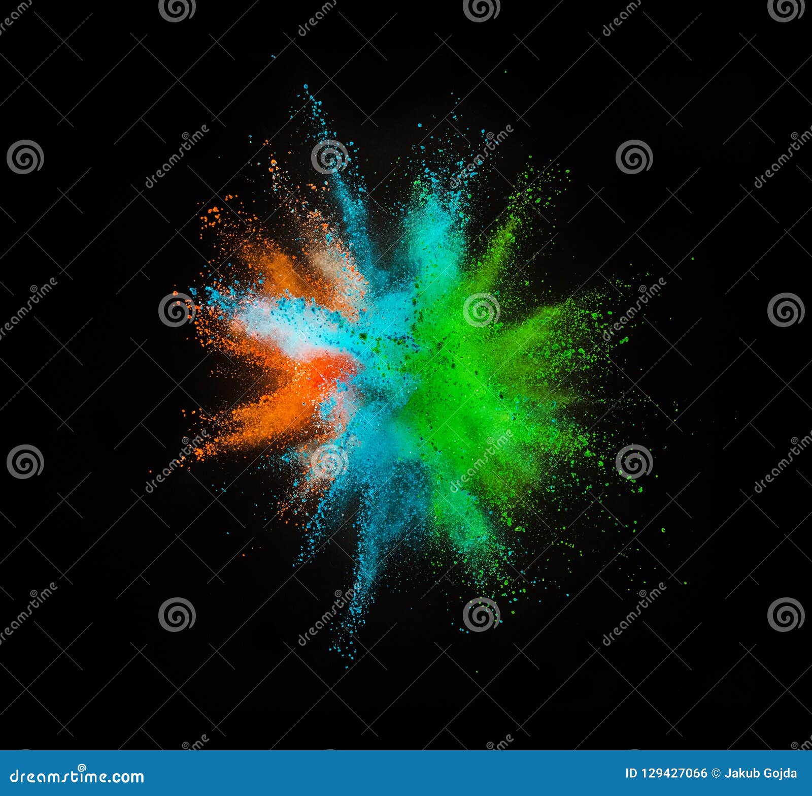 Colored Powder Explosion on Black Background Stock Photo - Image of ...
