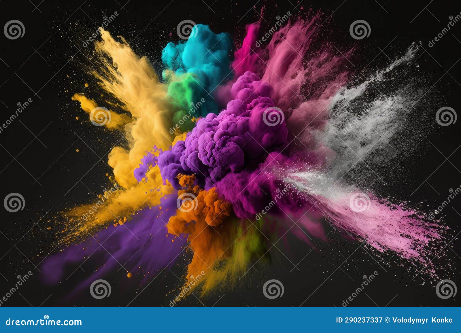 Colored Powder Explosion. Generative Ai Stock Image - Image of motion ...