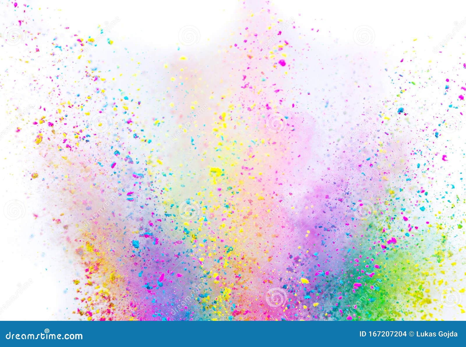 Colored Powder Explosion on White Background. Stock Photo - Image of ...