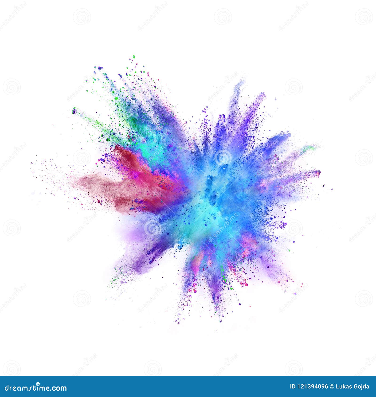 Colored Powder Explosion on White Background. Stock Photo - Image of ...