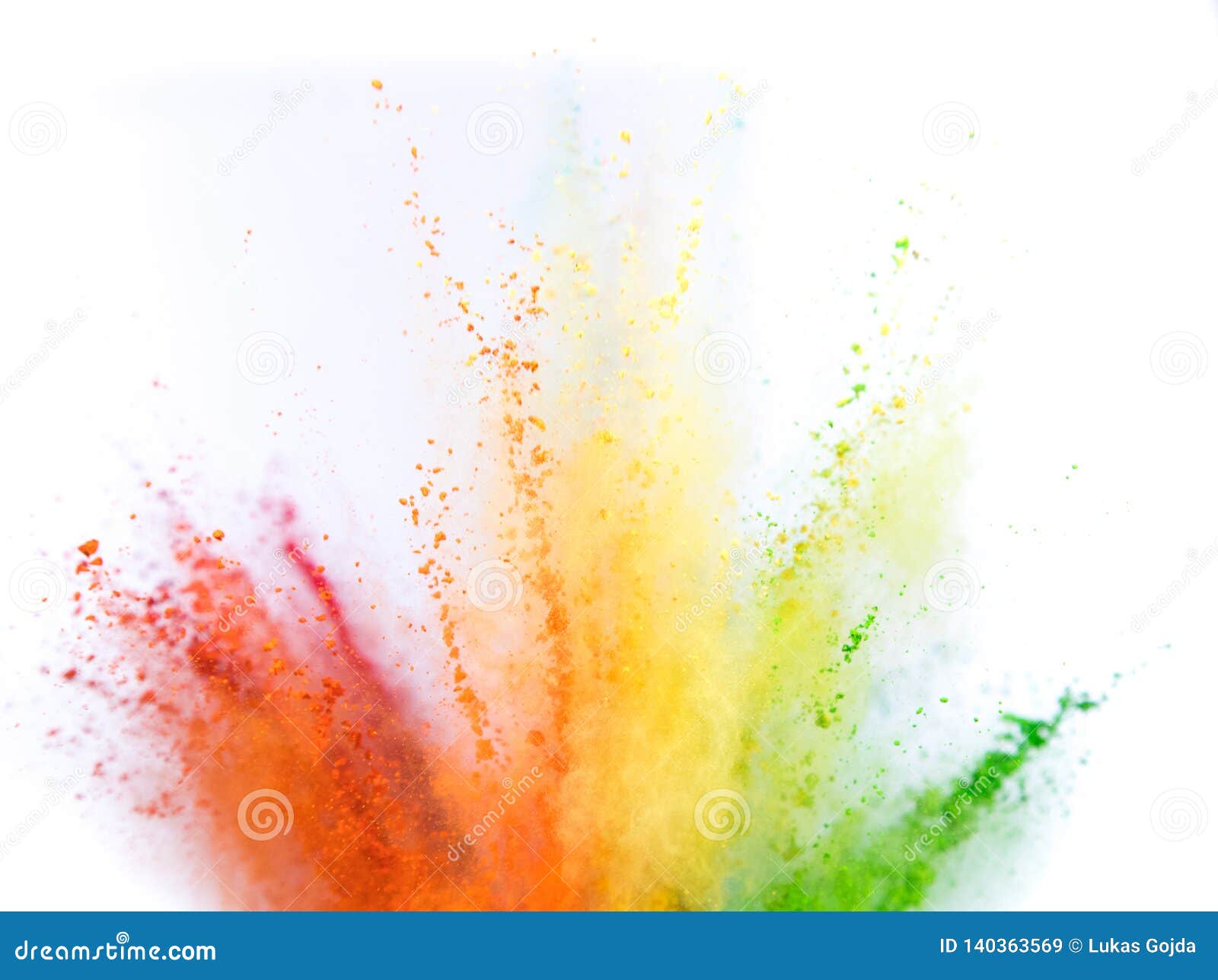 Colored Powder Explosion on White Background. Stock Image - Image of ...
