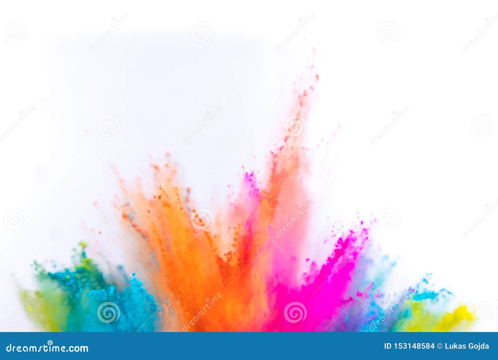Colored Powder Explosion on White Background. Stock Photo - Image of ...