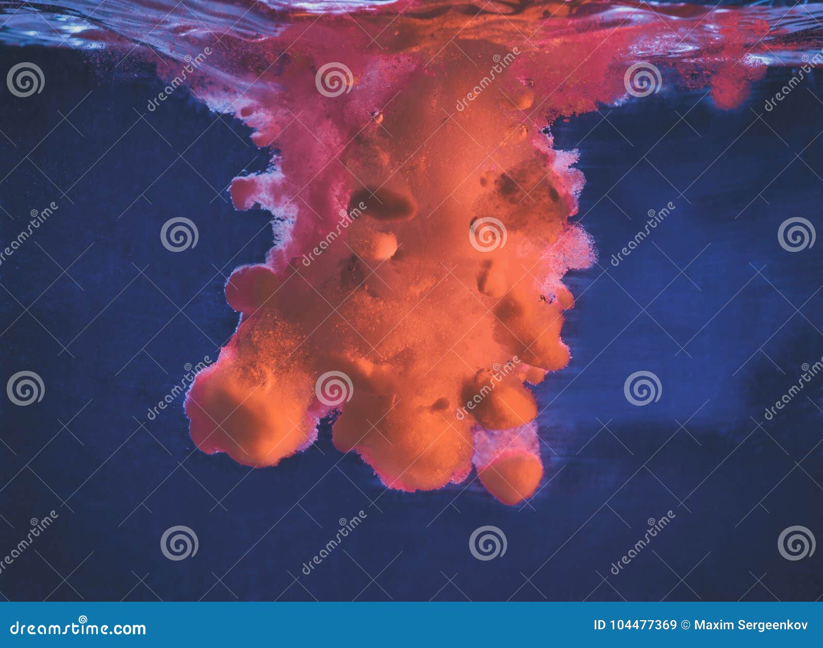 Colored Powder Fall into the Water Stock Image - Image of background ...