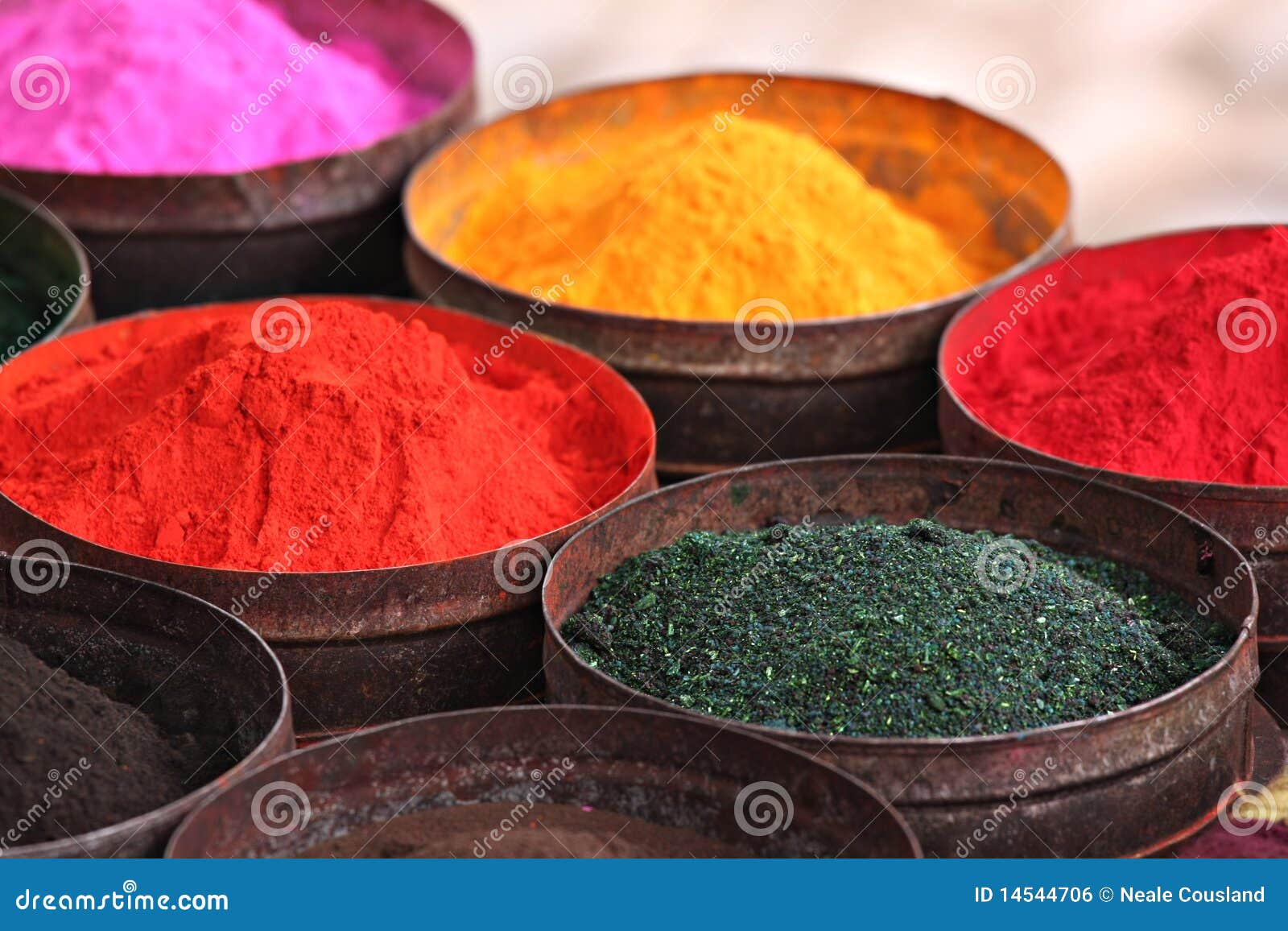 Colored powders stock photo. Image of food, chili, organic - 14544706