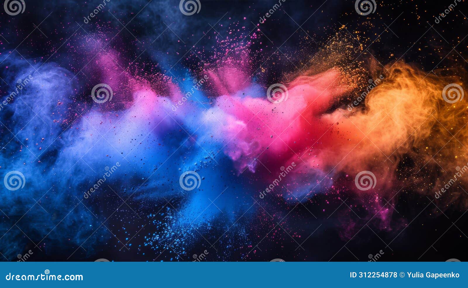 Colored Powders Bursting in Air Stock Photo - Image of tossing, holi ...