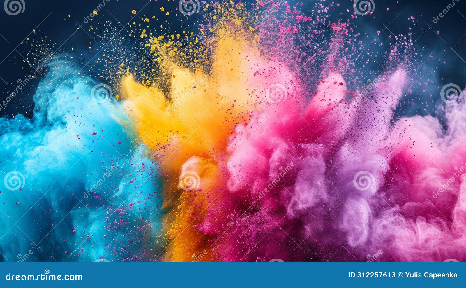 Colored Powders Bursting in Air Stock Image - Image of pigment ...
