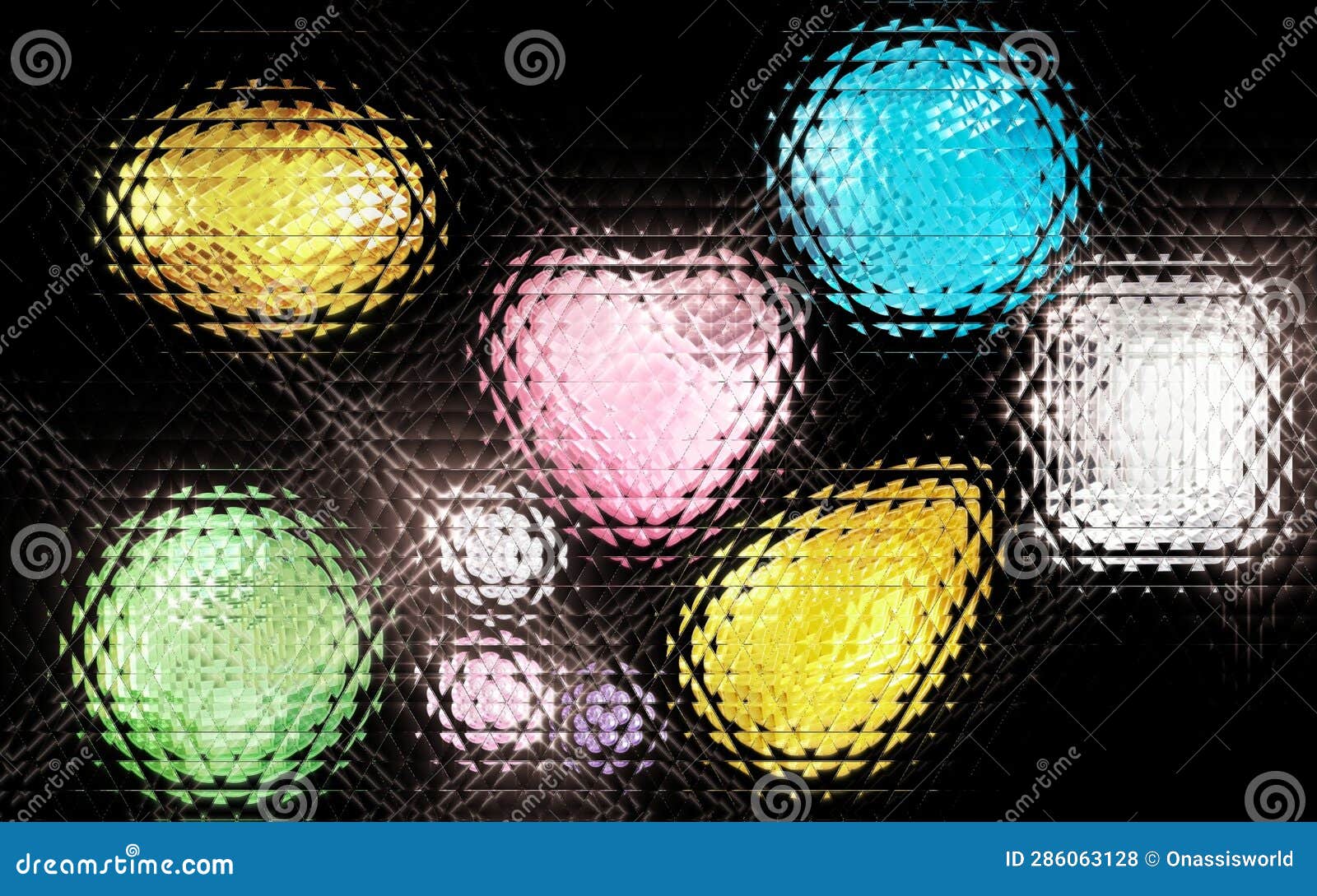 Colored Precious Stones Abstract Background Shapes and Blurs Stock ...