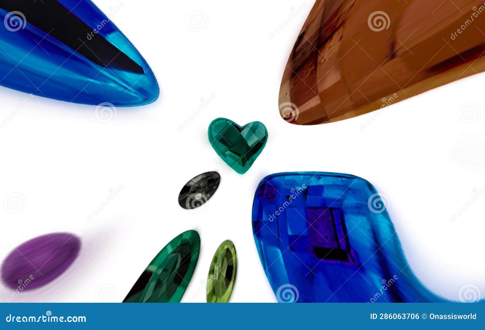 Colored Precious Stones Abstract Background Shapes and Blurs Stock ...