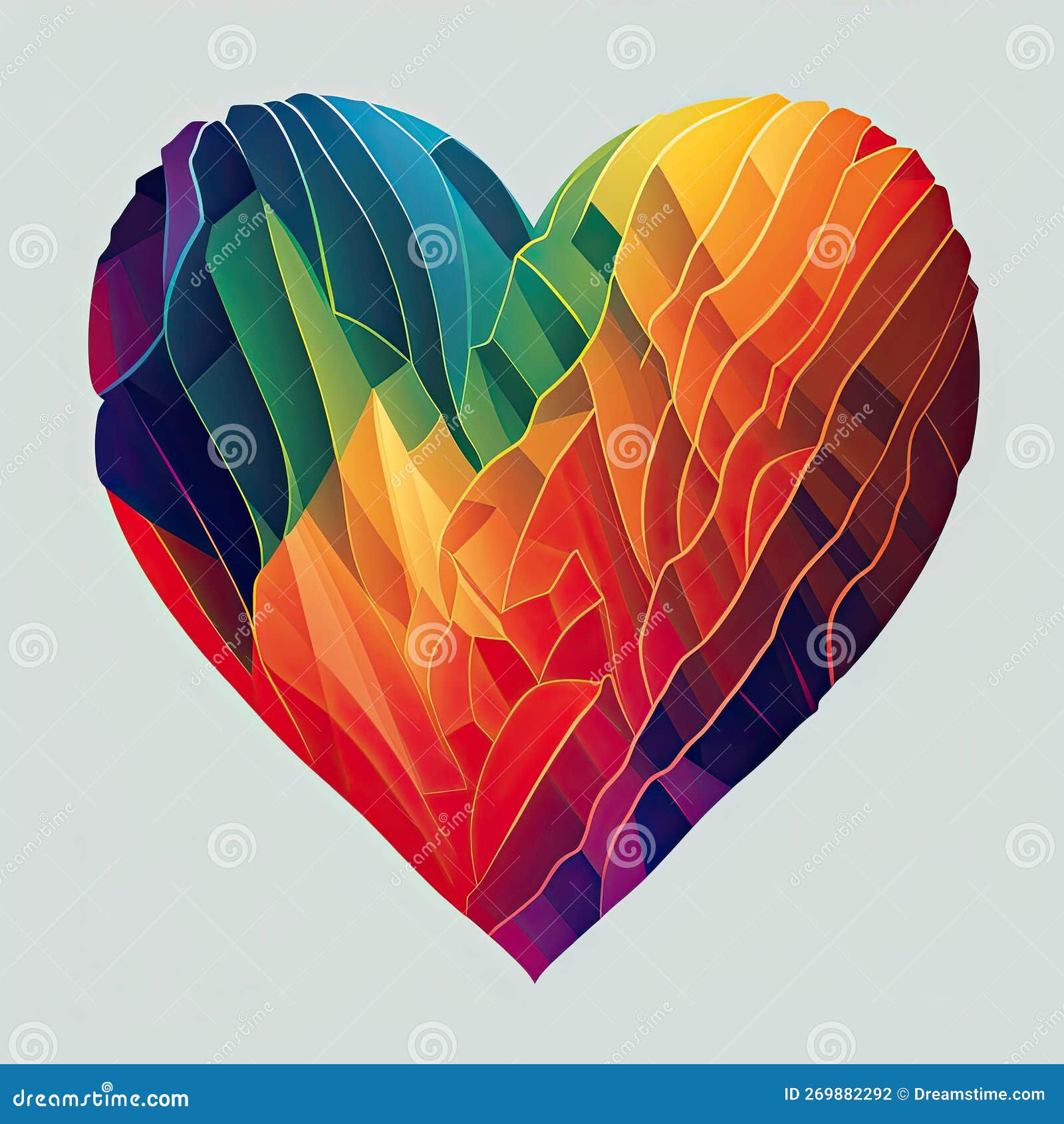 Colored Pride Heart Shape. Illustrations AI Generative Stock ...