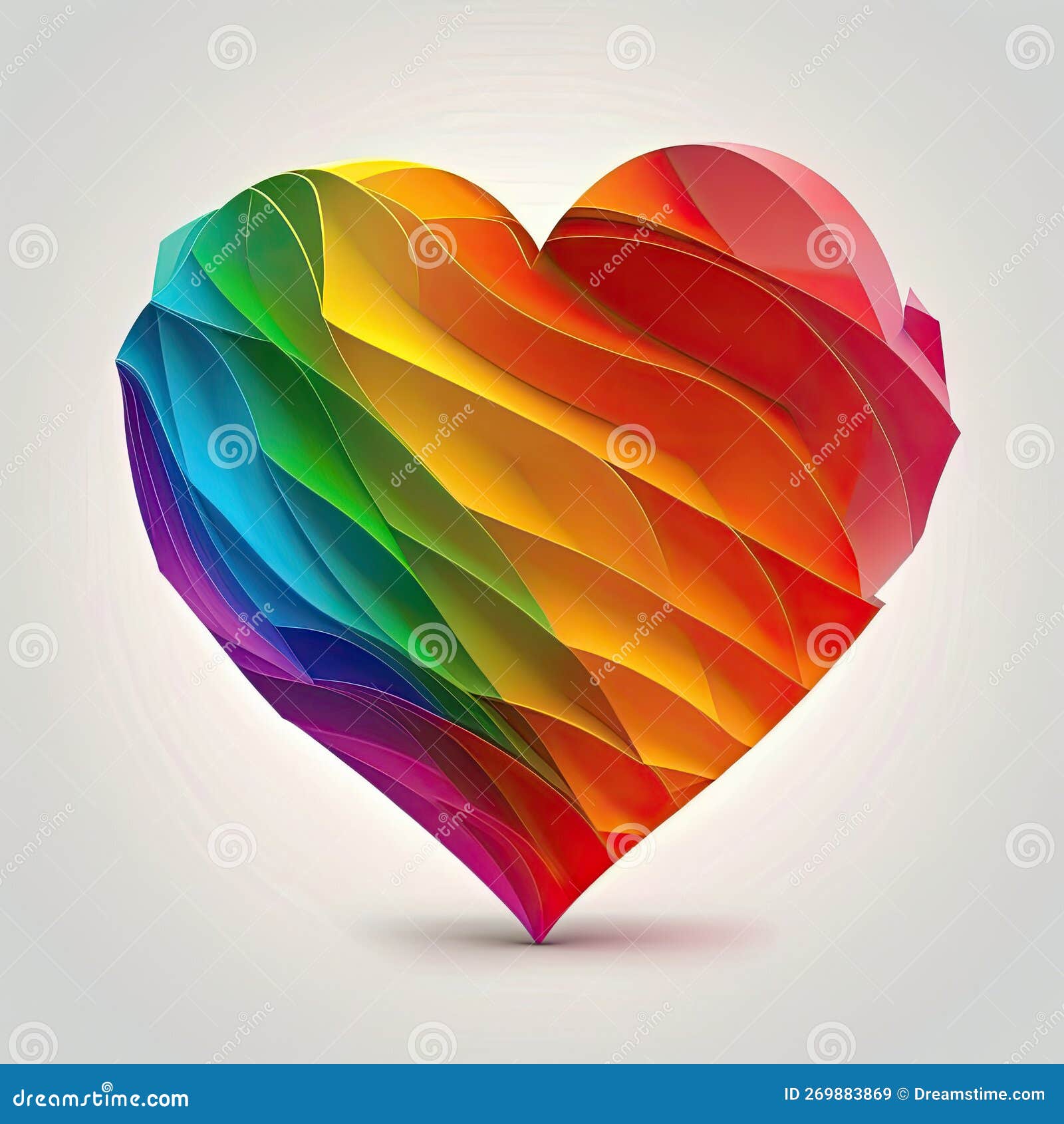 Colored Pride Heart Shape. Illustrations AI Generative Stock ...
