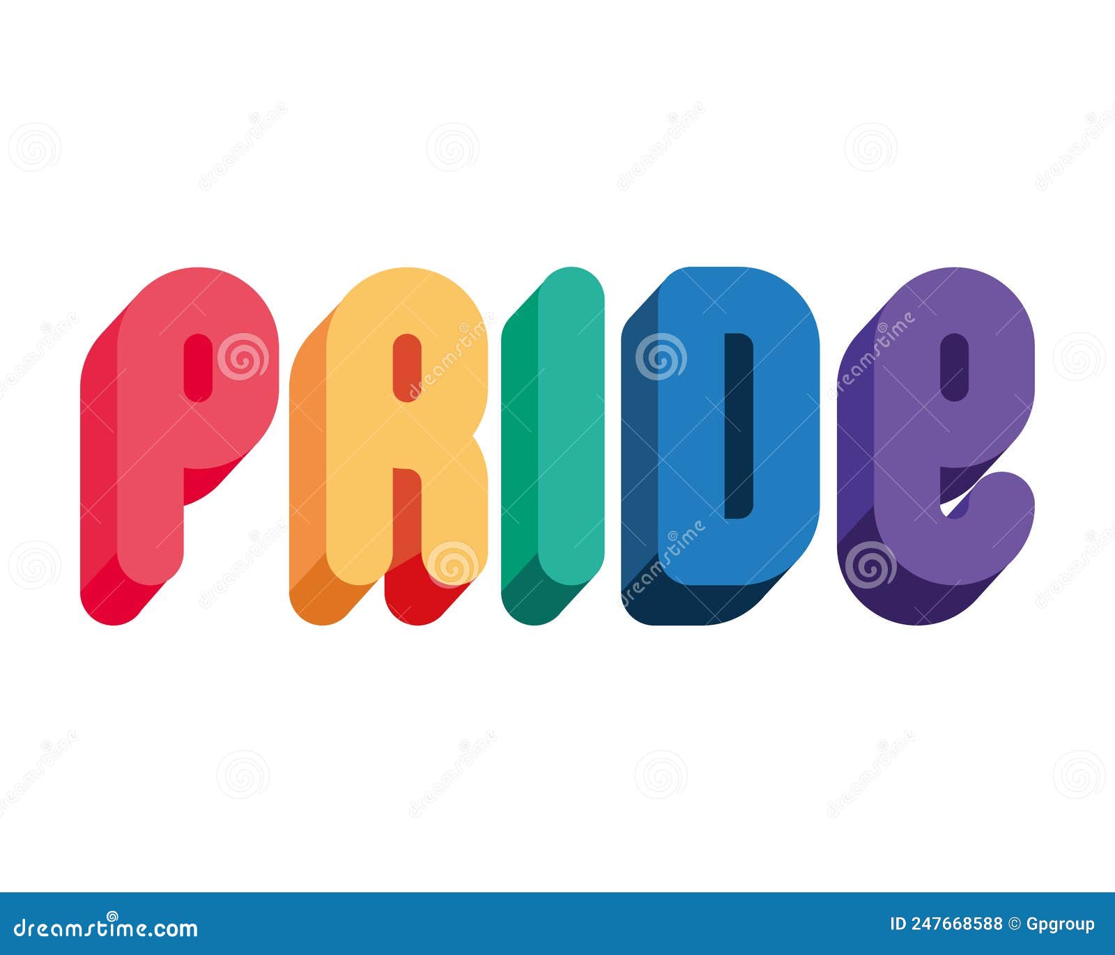 Colored pride lettering stock vector. Illustration of bisexual - 247668588