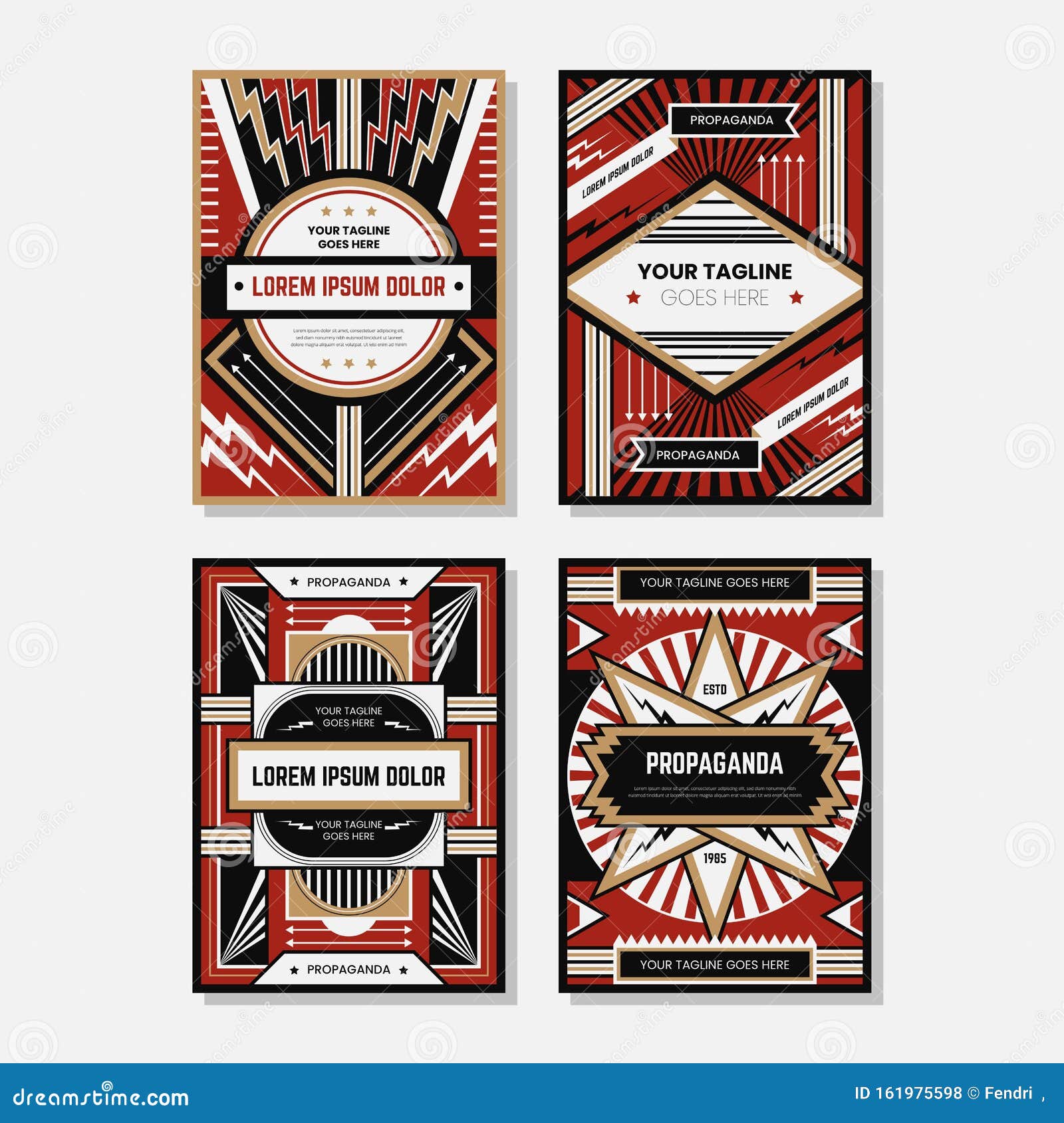 COLORED PROPAGANDA POSTER DESIGN TEMPLATE COLLECTIONS Stock Vector ...