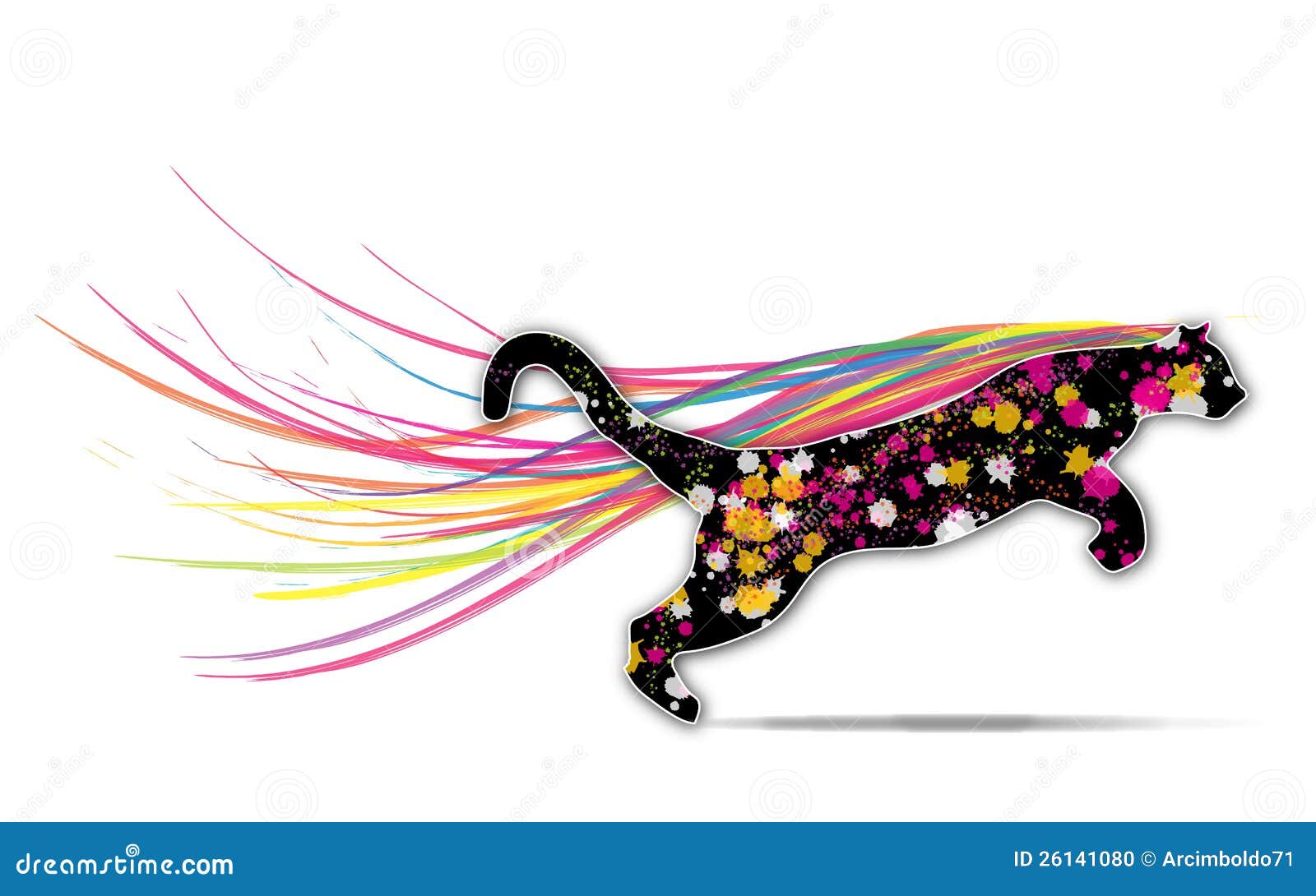 Colored Puma stock illustration. Illustration of silhouette - 26141080