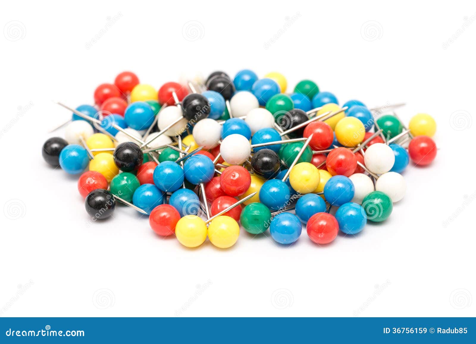 Colored Push Pins Isolated stock image. Image of needle - 36756159