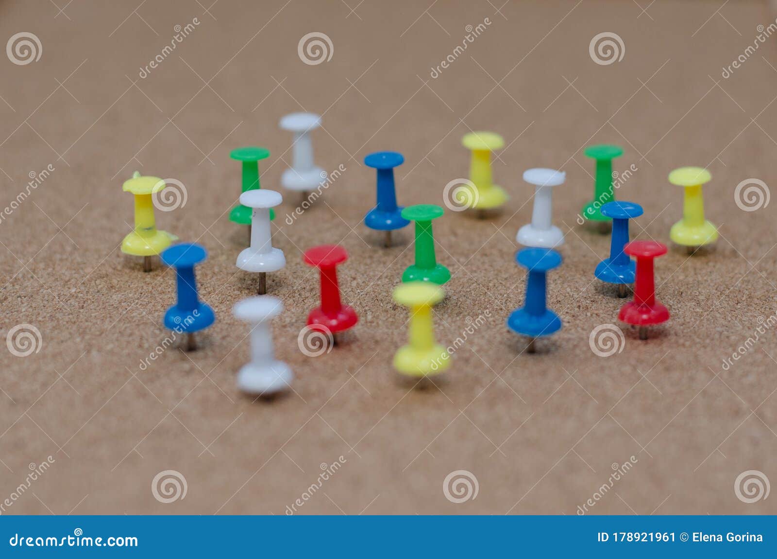 Colored Push Pins Sticking Out in Corkboard Reminder Stock Image ...