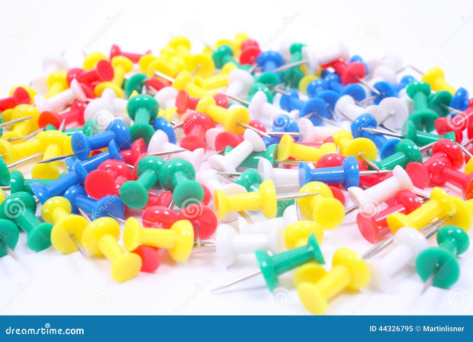 Colored Pushpins Isolated on White Background Stock Image - Image of ...