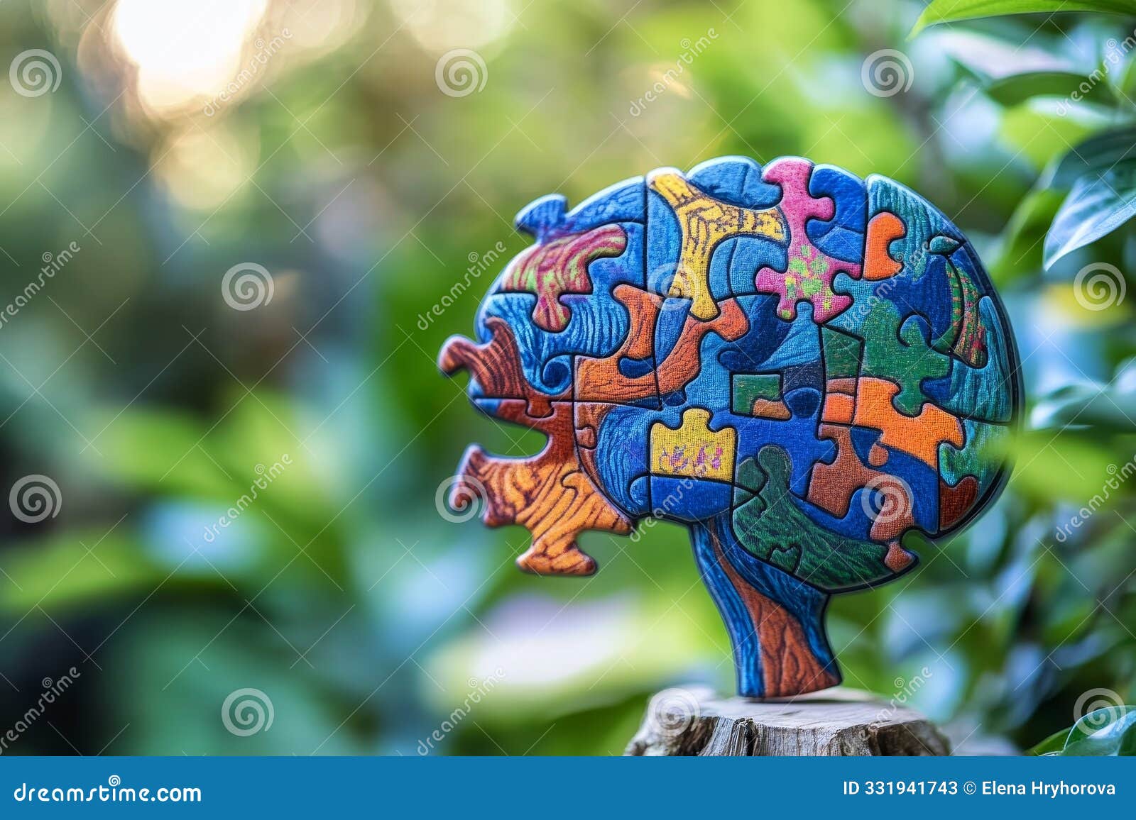 Colored Puzzle Pieces Arranged As a Brain Symbolizing Mental Processes ...