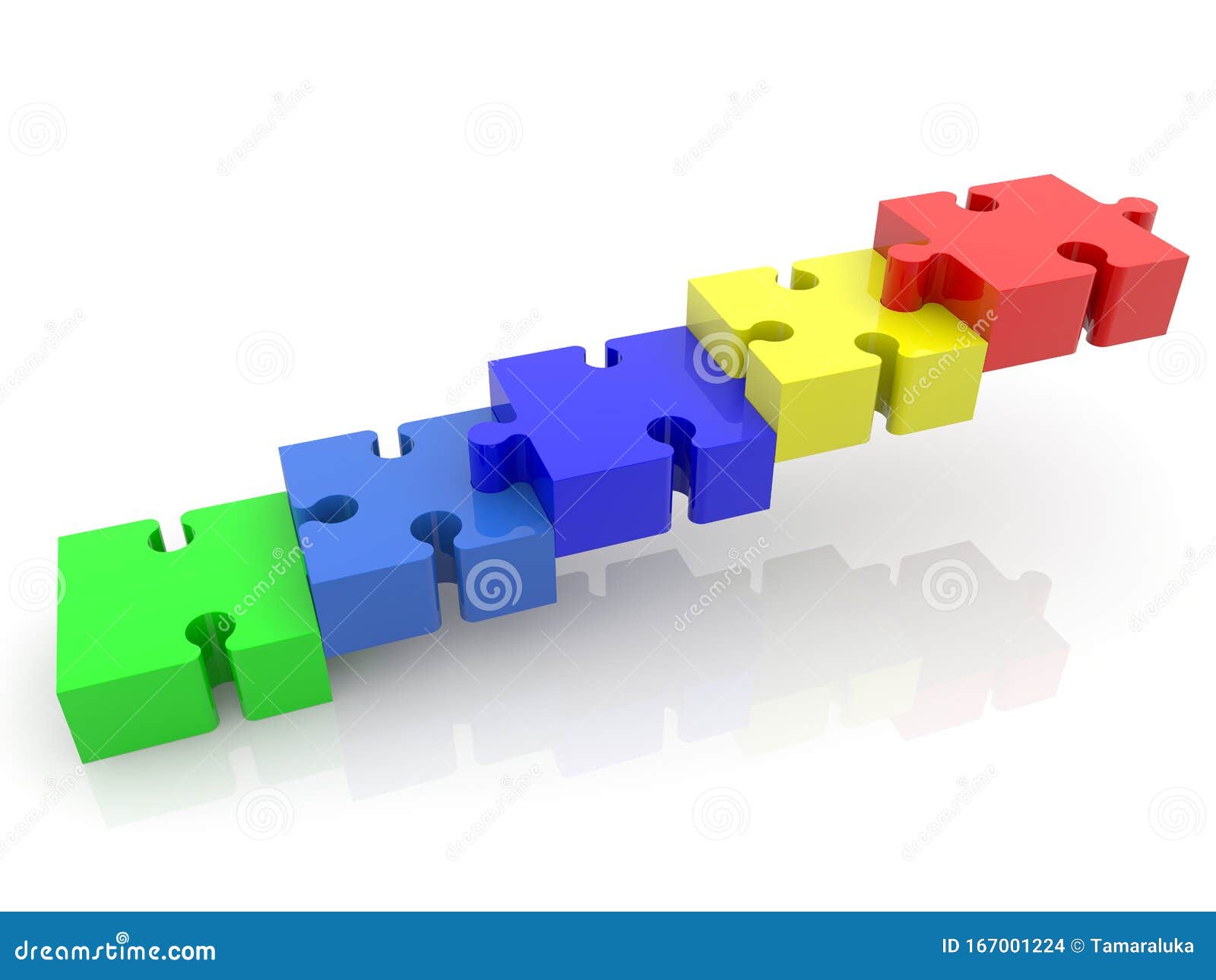 Colored Puzzle Pieces In The Form Of Steps Stock Photography ...