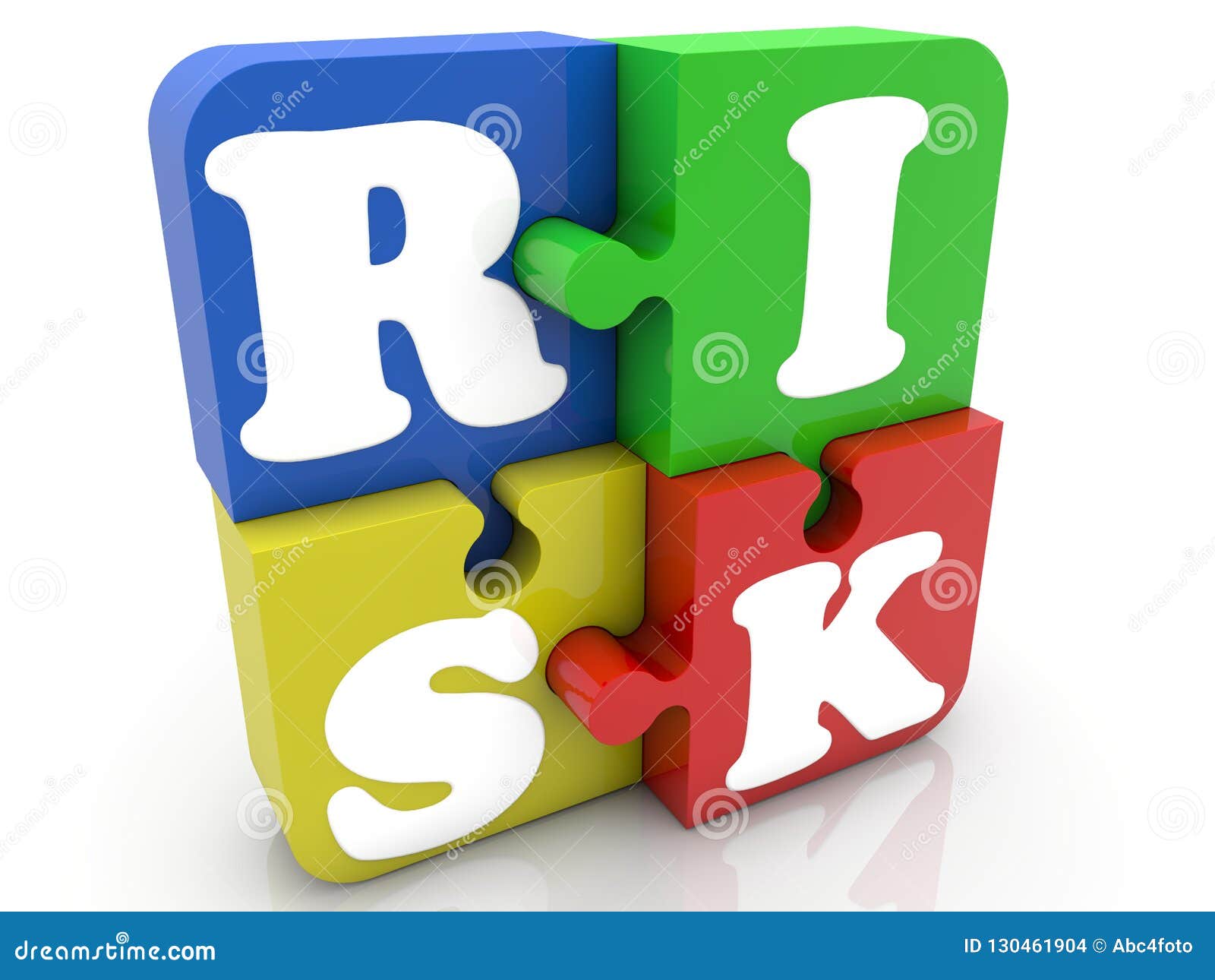 Colored Puzzle Pieces with Risk Concept Stock Illustration ...