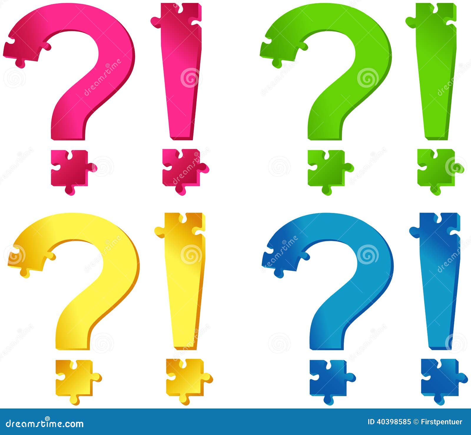 Colored Puzzle Question and Exclamation Marks Stock Illustration ...
