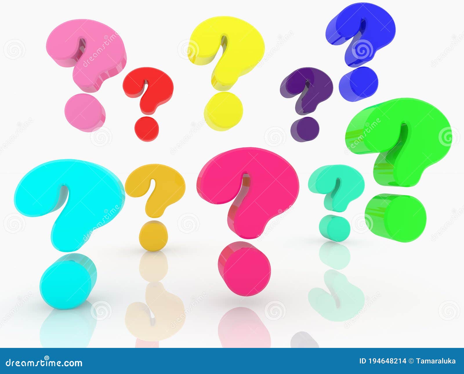 Colored Question Marks on a White Stock Illustration - Illustration of ...