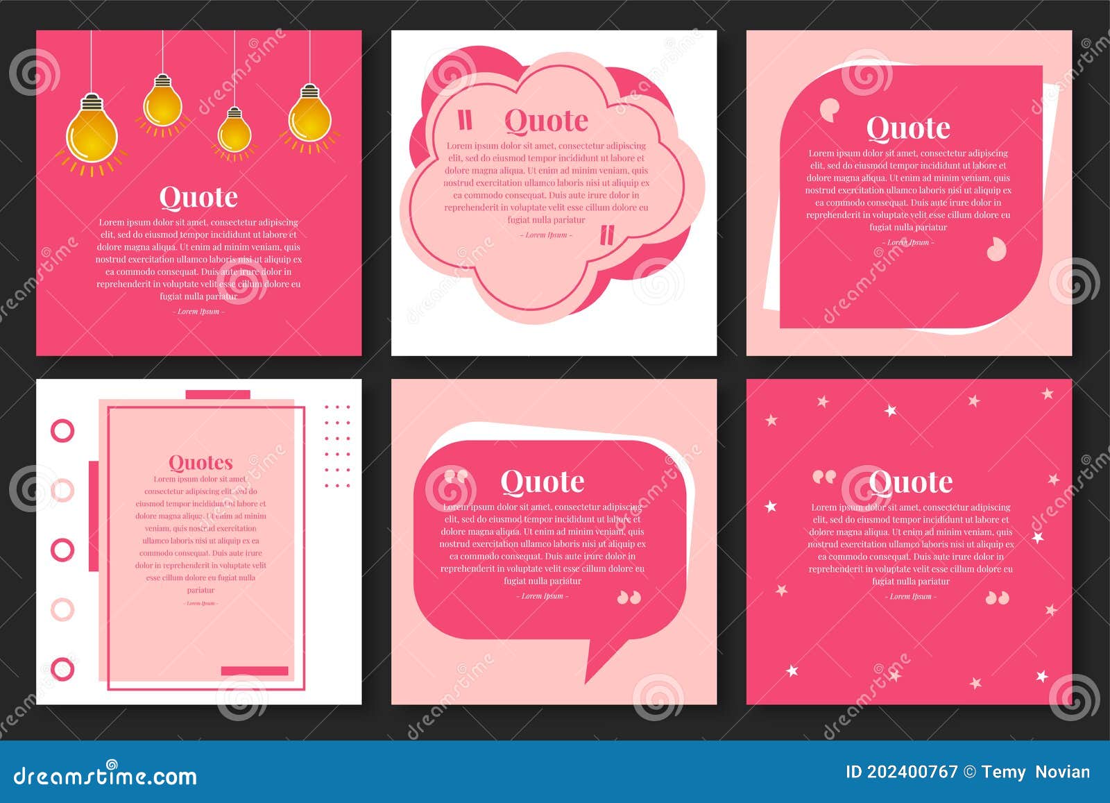 Colored Quote Square Template. Vector Illustration Stock Vector ...