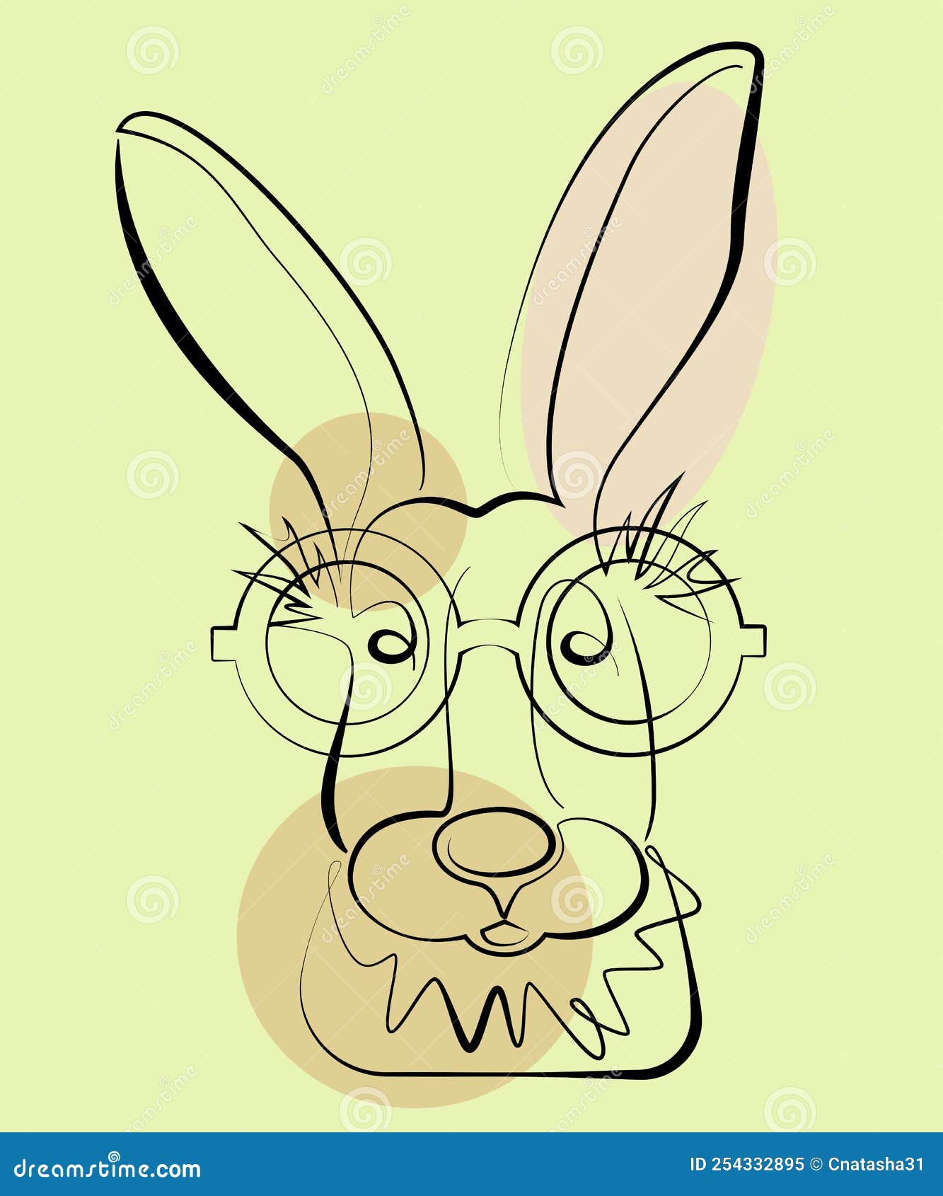 Colored Rabbit Icon. Creative Hand Drawn One Line Abstract Vector ...