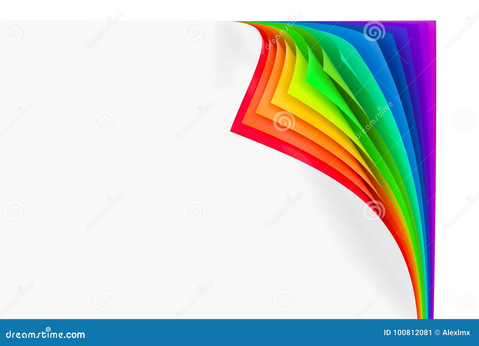 Colored Rainbow Curled Corners, 3D Stock Illustration - Illustration of ...