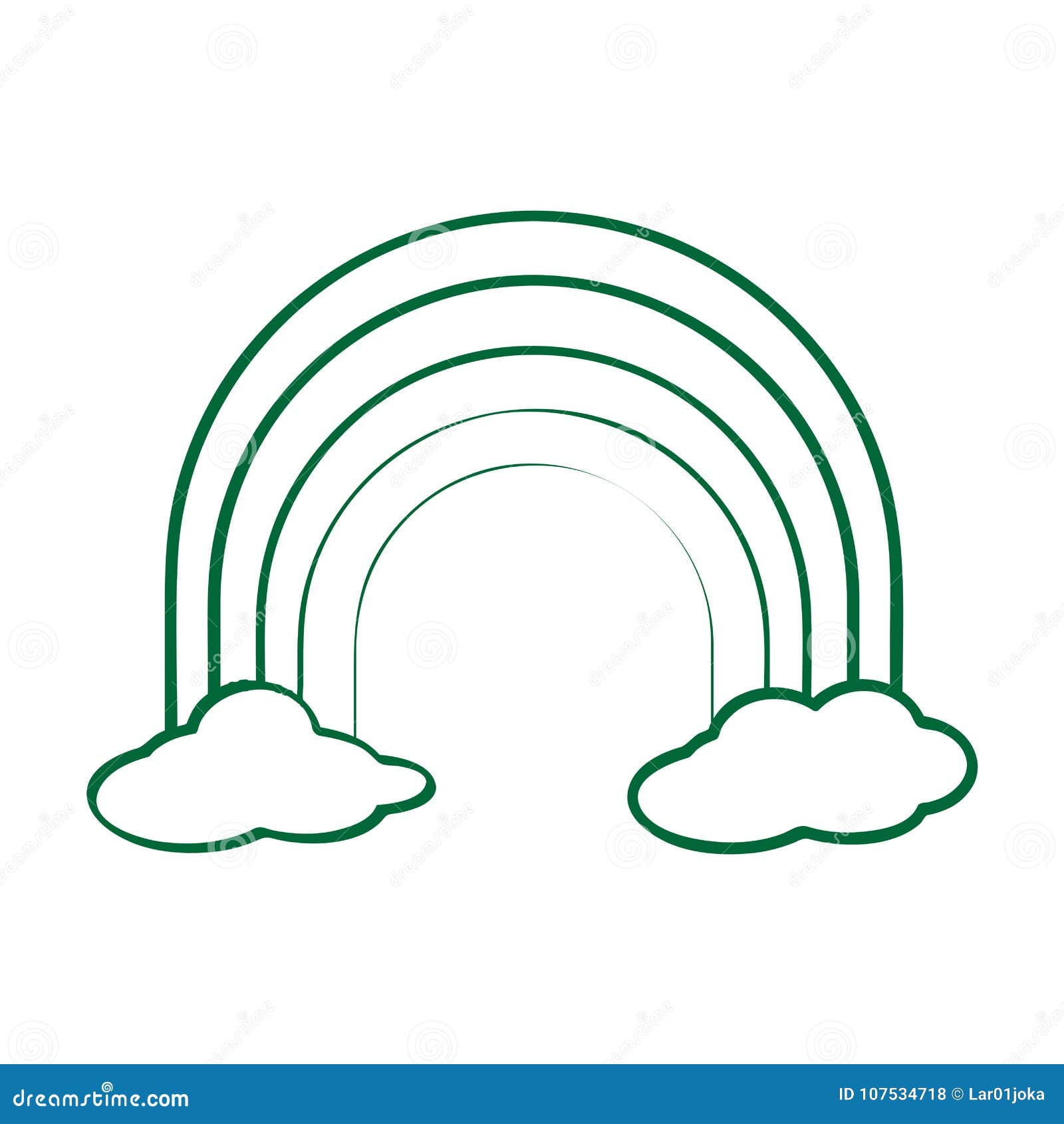 Isolated Colored Rainbow Outline Stock Vector - Illustration of rain ...