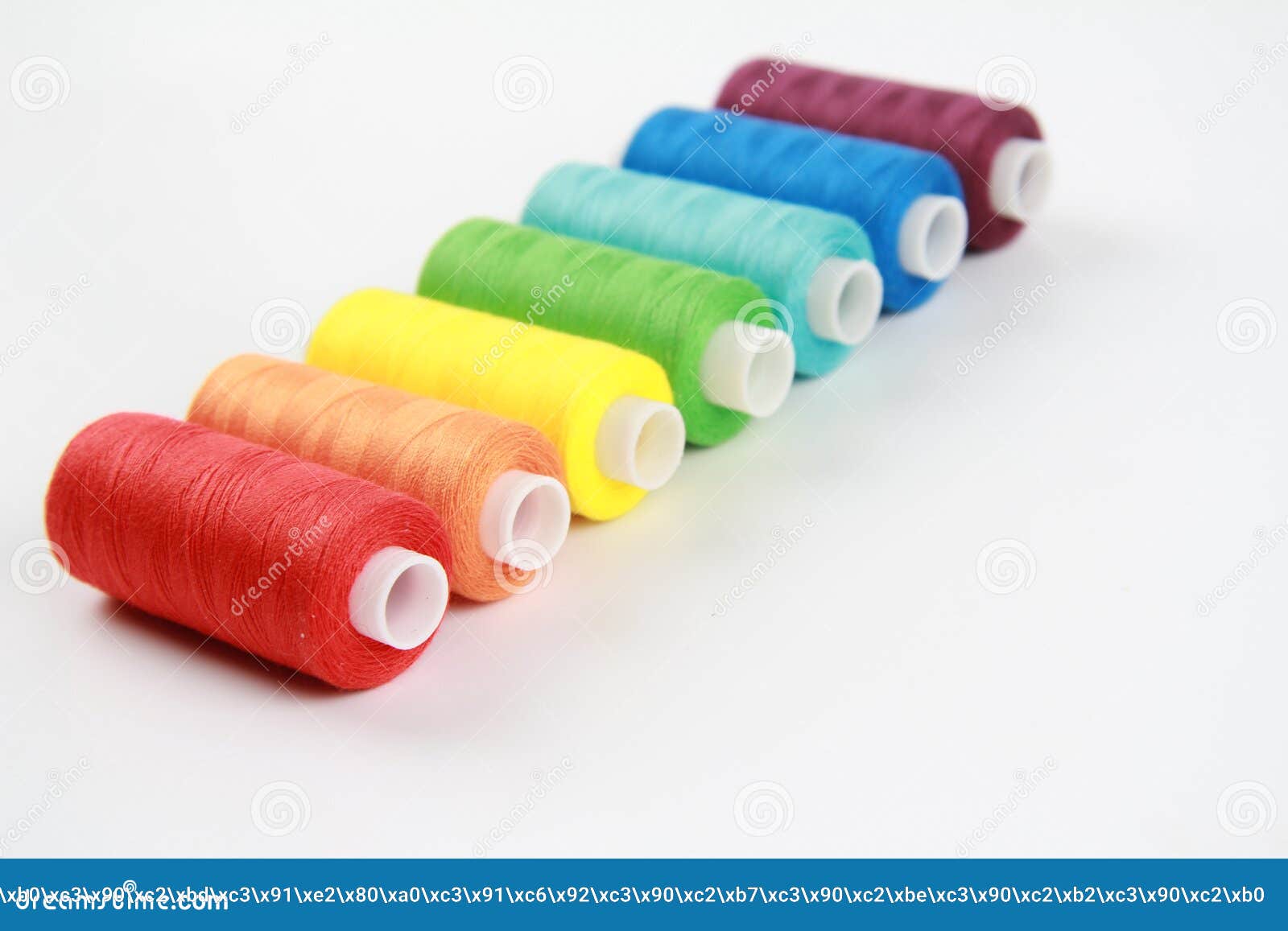 Multi-colored Spools of Thread for Sewing Stock Photo - Image of ...