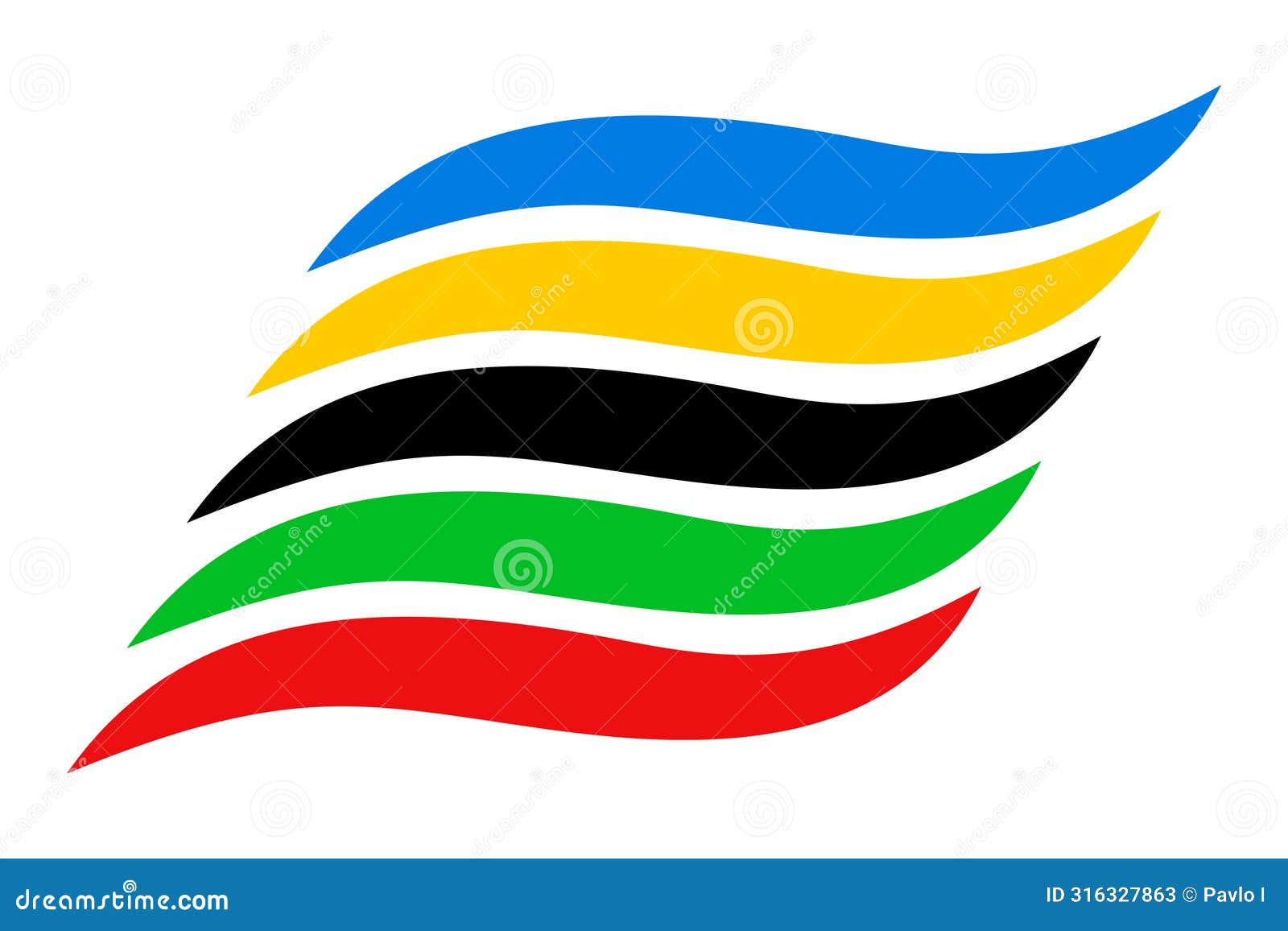 Olympic Games Colored Rainbow Wave Symbol Isolated - Vector Stock ...