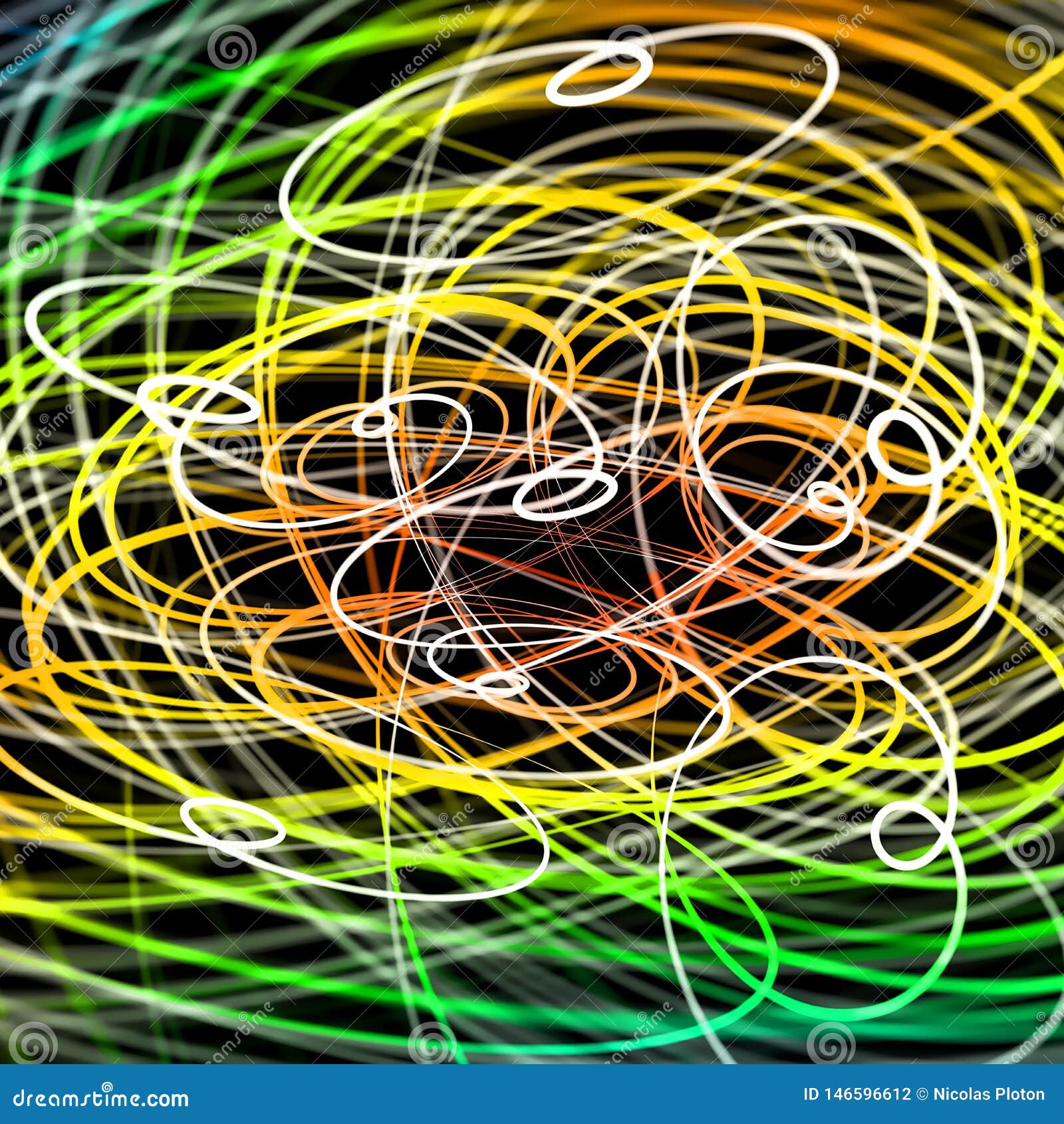 Colored Random Waves of Moving Particles, Chaos Concept Stock ...