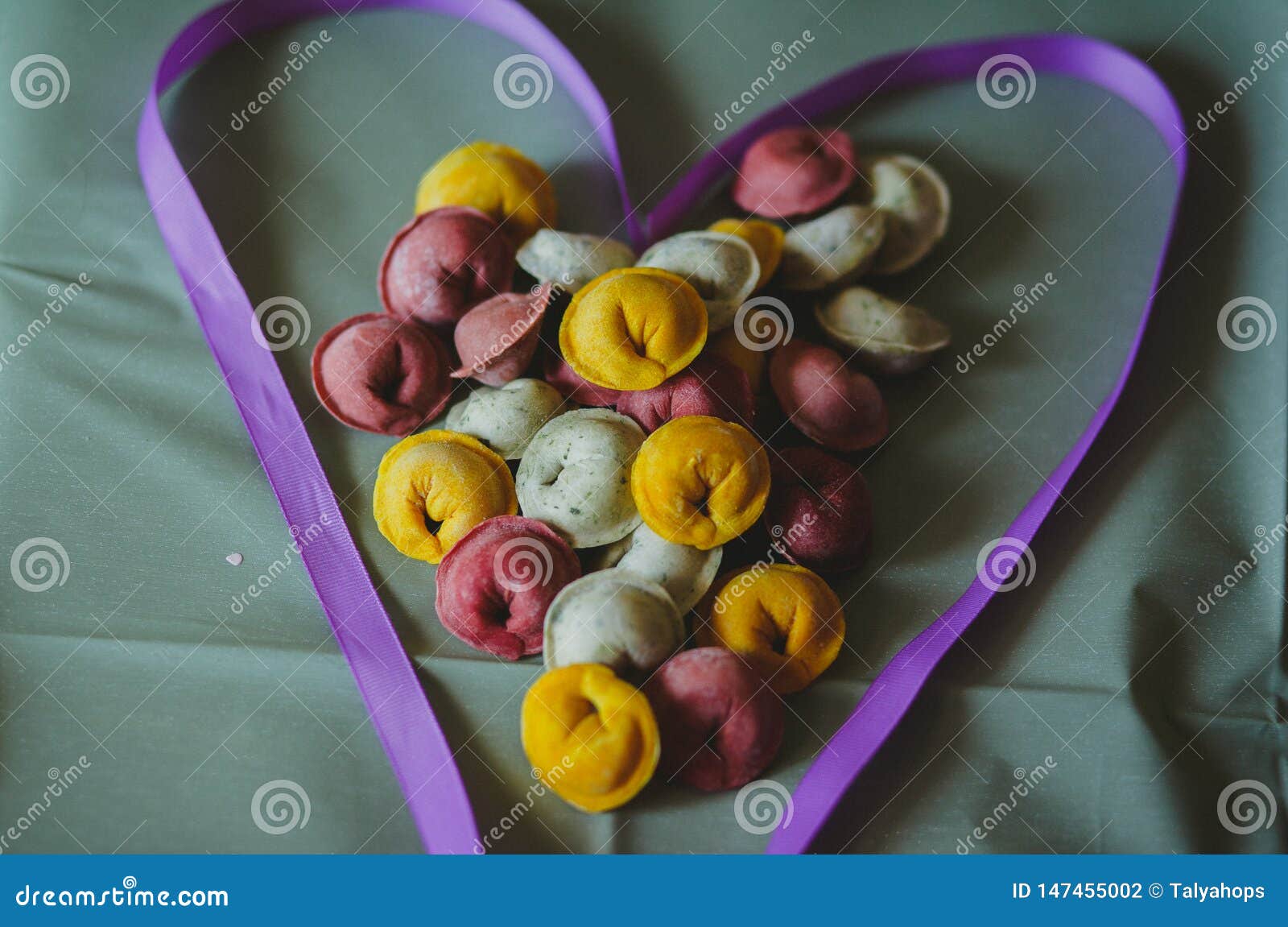 Colored Ravioli on the Green Background Stock Photo - Image of ripe ...