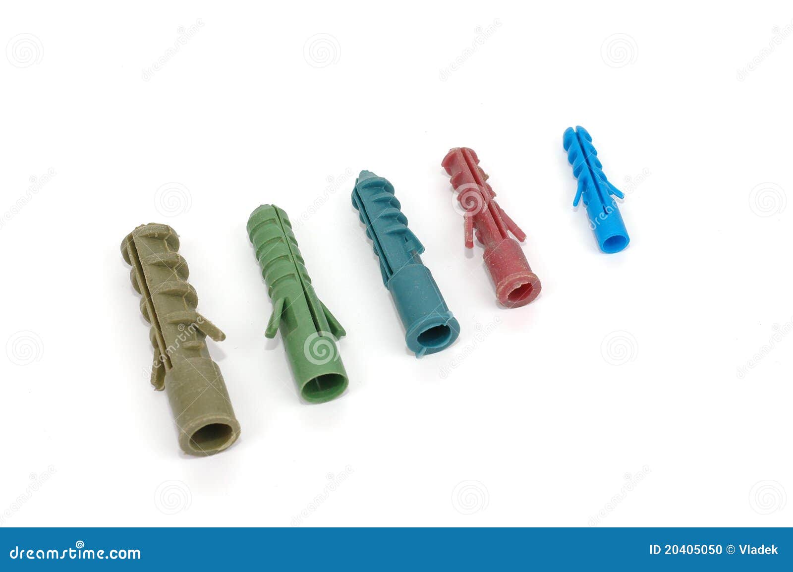 Colored Rawl Plugs on White Background Stock Photo - Image of tool ...