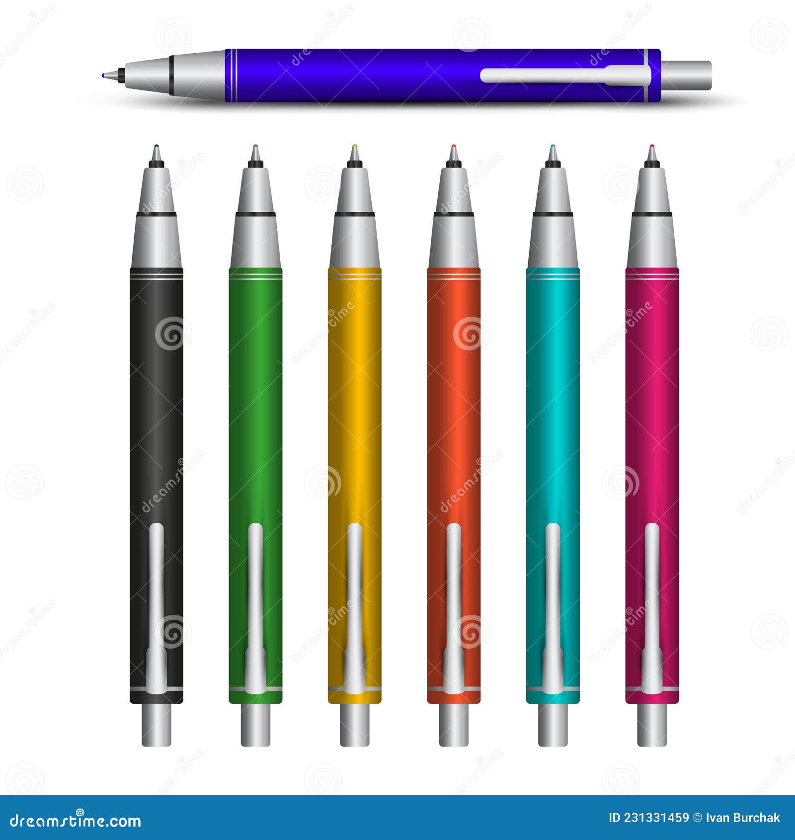 Colored And Realistic Boarding Pass Ticket Vector Illustration ...