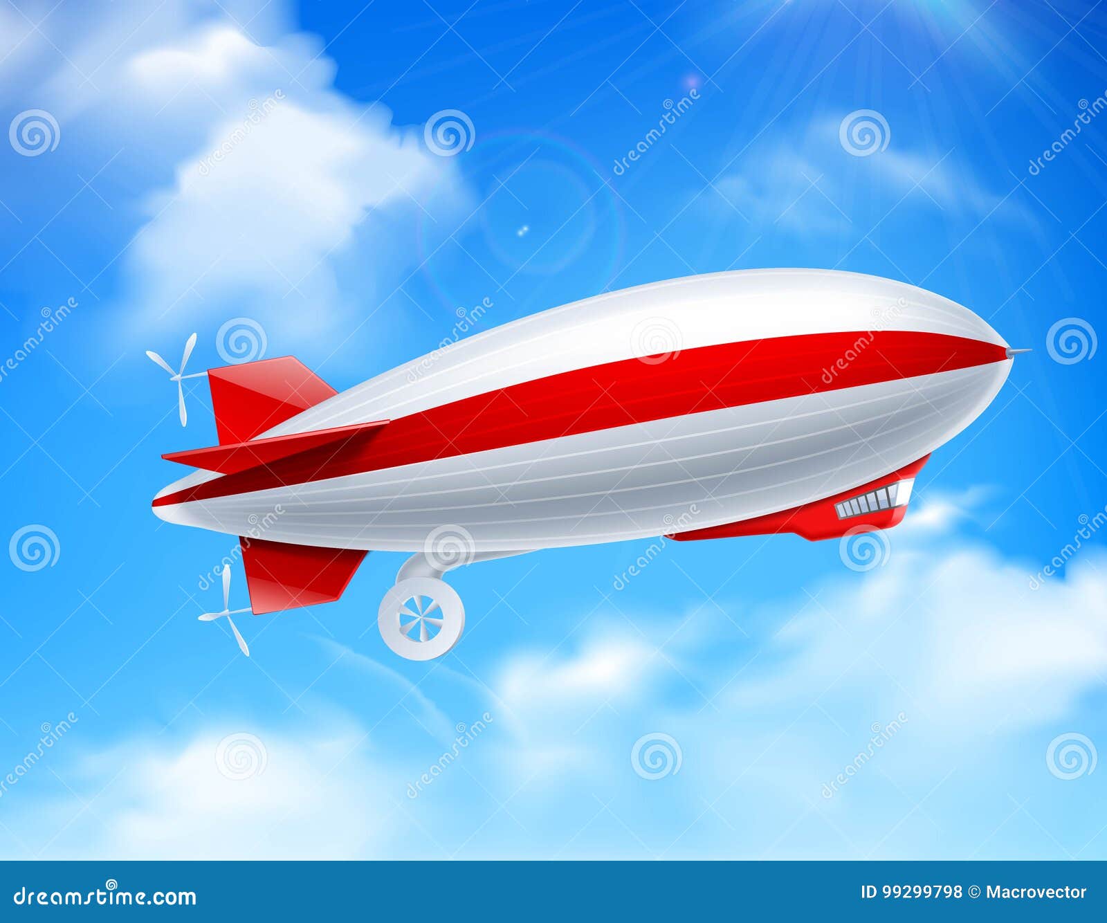 Zeppelin on Sky Composition Stock Vector - Illustration of airship ...