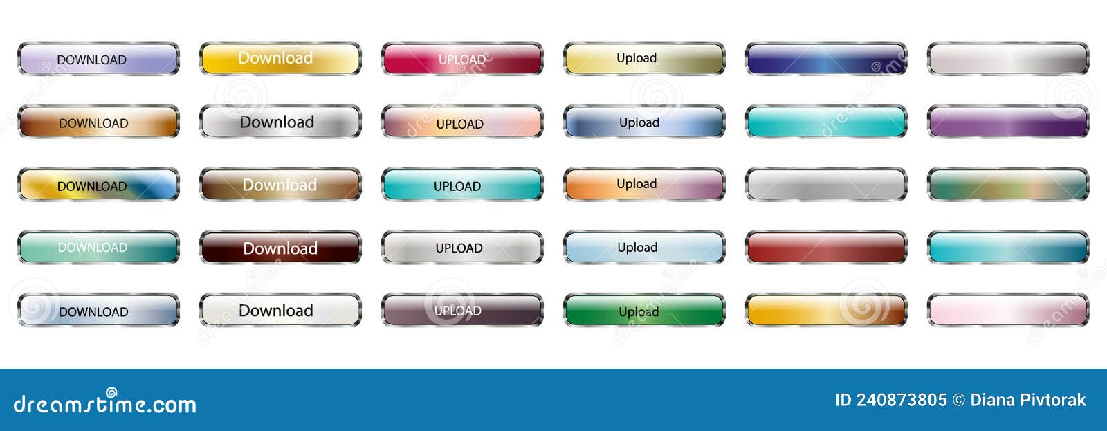 Colored Rectangle Buttons. Set of Web Icon Download Apluad. Rectangle ...