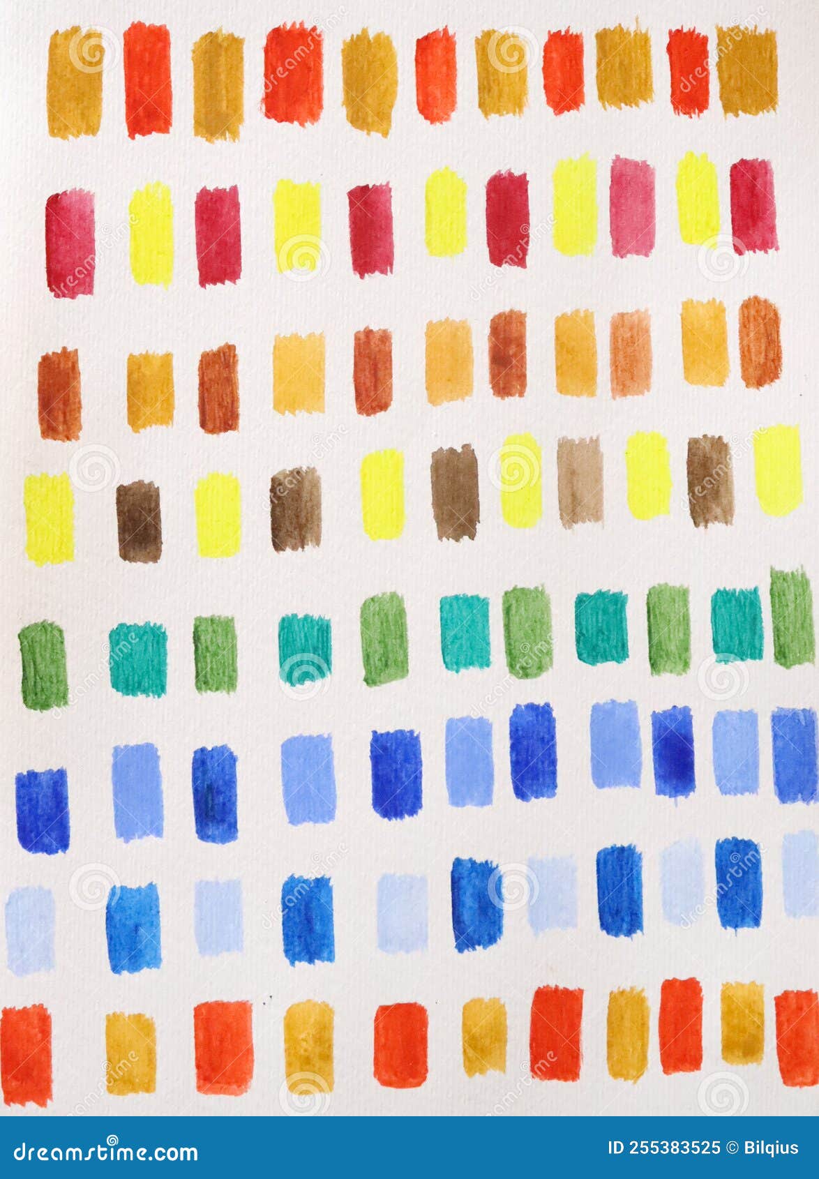 Colored Rectangle-vertical Direction - Water Color Drawing ...