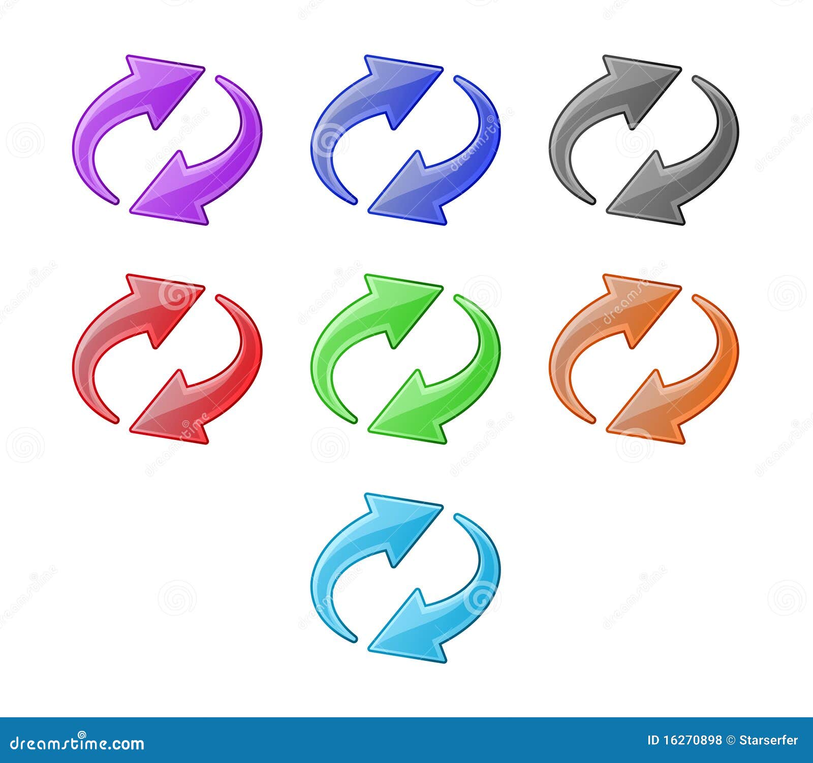 Colored Recycling Arrows Set Stock Vector - Illustration of blue ...