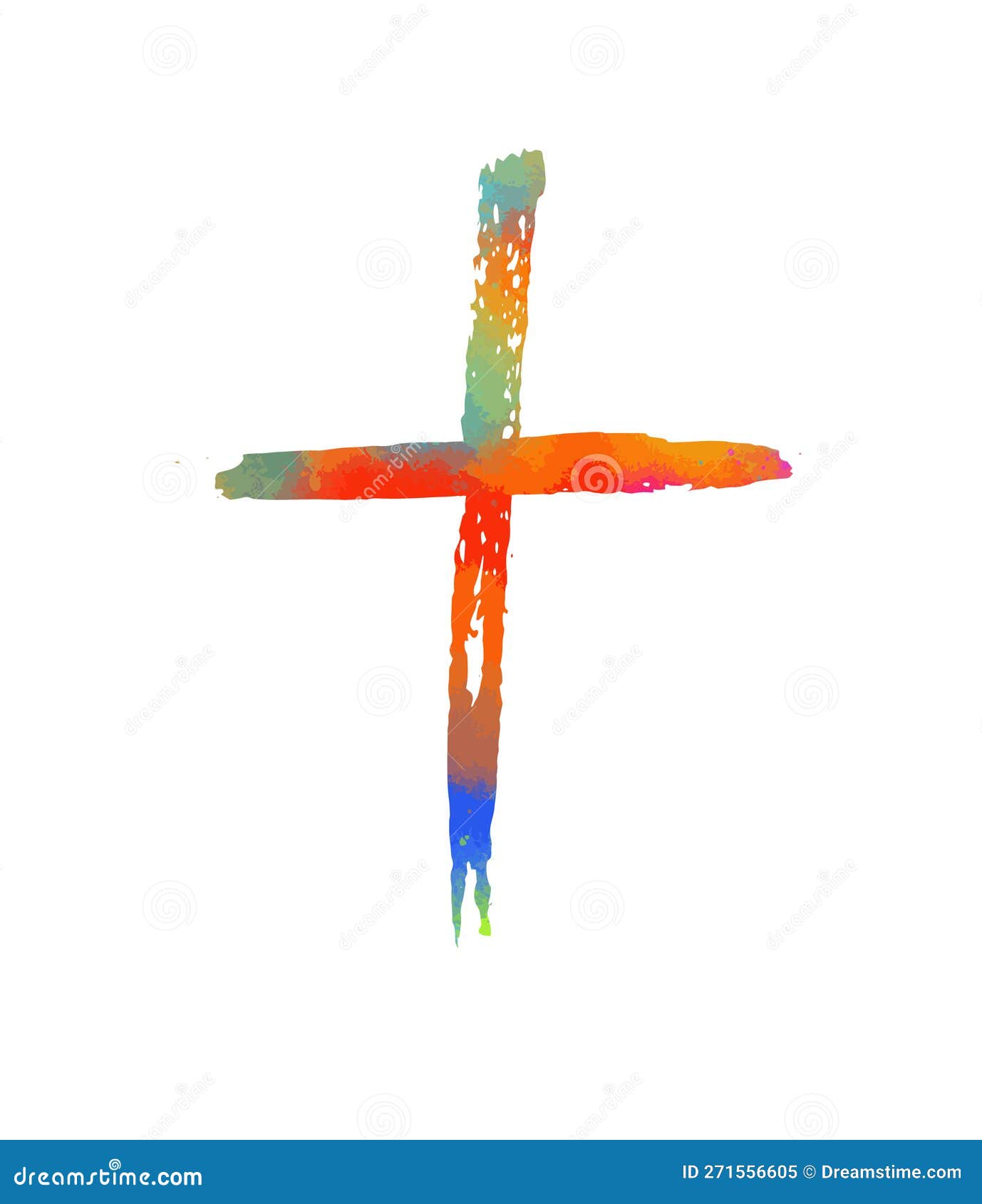 Colored Religious Cross Brushstroke. Vector Illustration Stock Vector ...